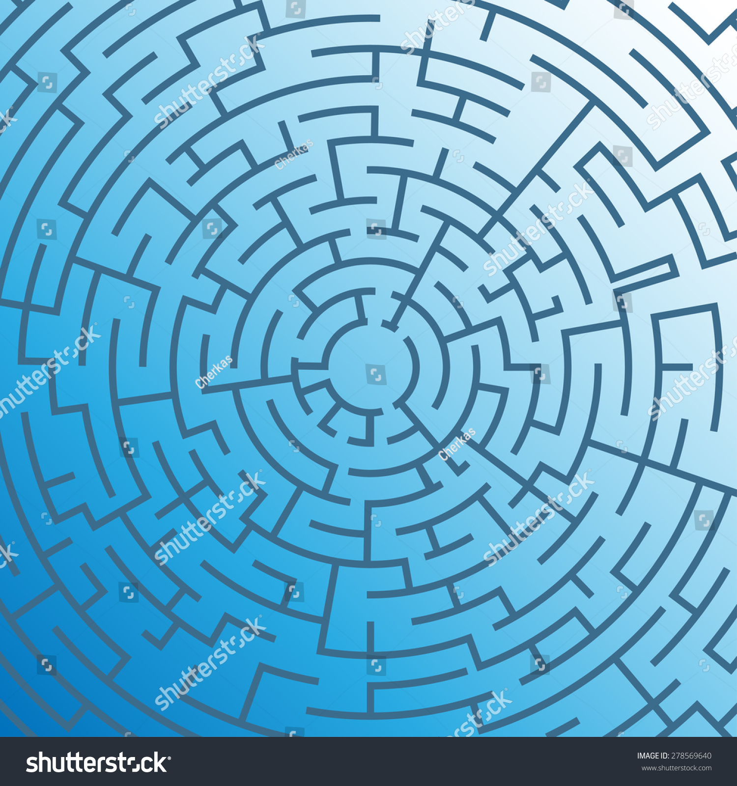 Labyrinth On Blue Background. Illustration Vector. - 278569640 ...