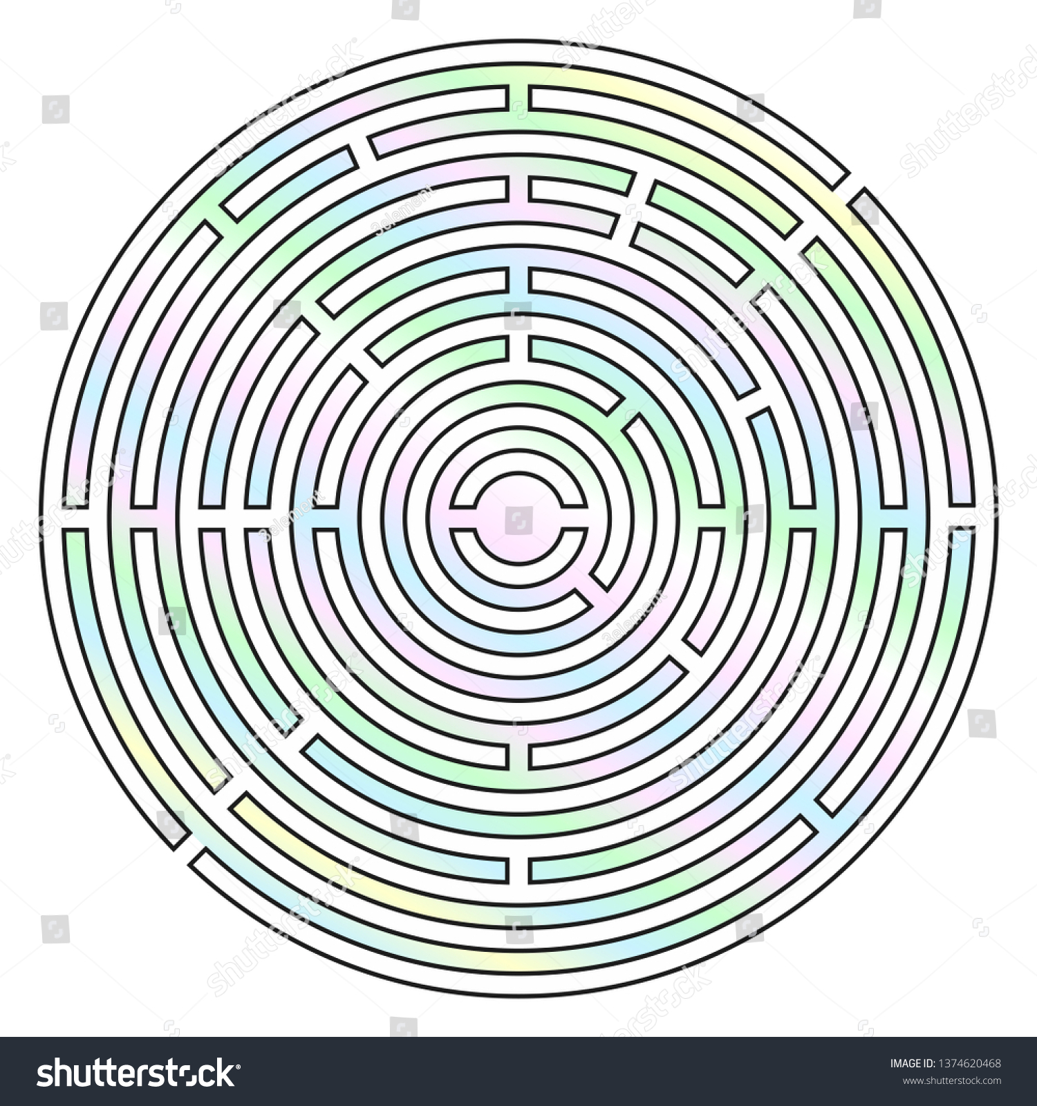 Labyrinth Vector Circle Maze Game Illustration Stock Vector (Royalty ...