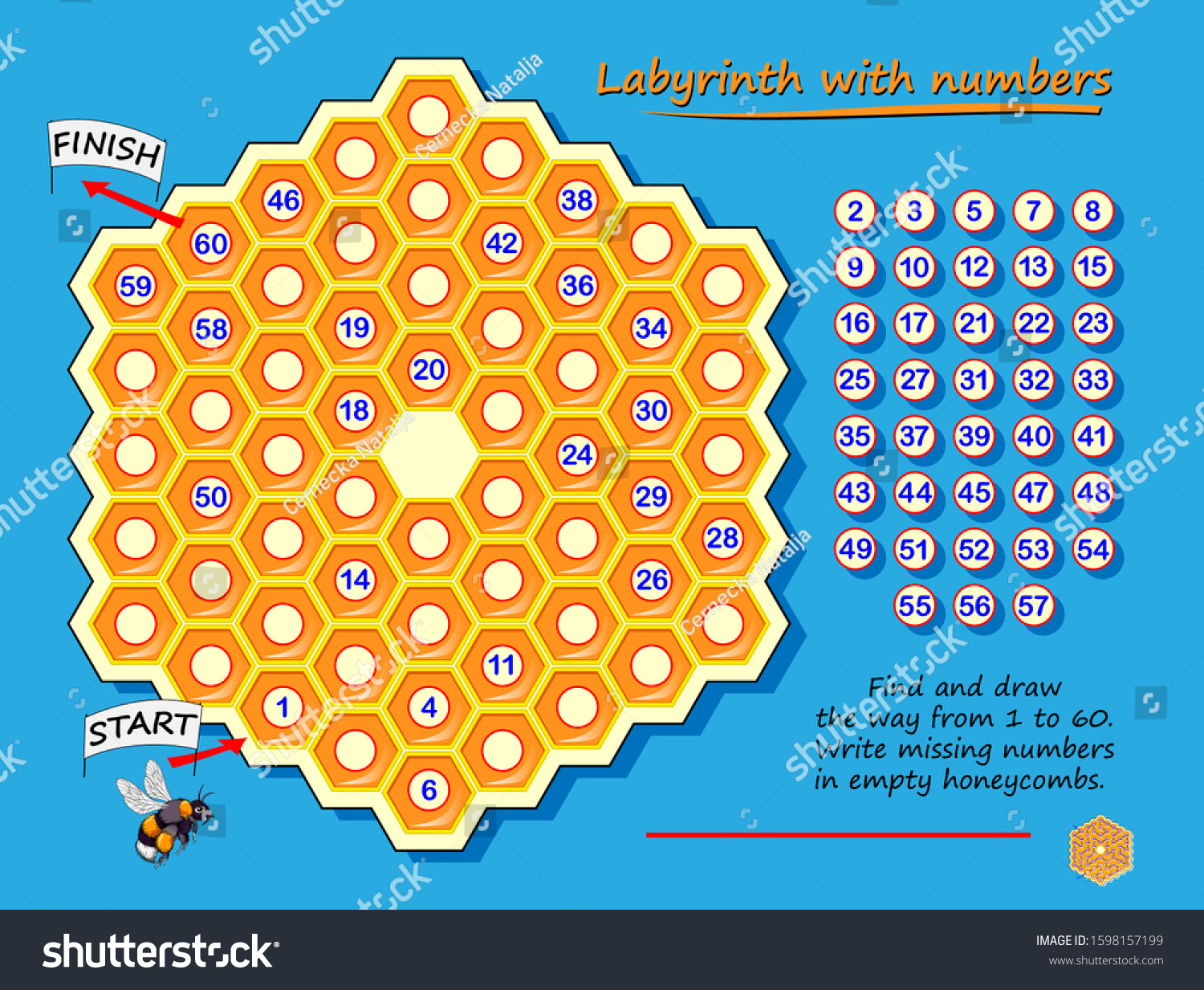 Labyrinth Numbers Logic Puzzle Game Children Stock Vector (Royalty Free ... Labyrinth Numbers Logic Puzzle Game Children Stock Vector (Royalty Free ...