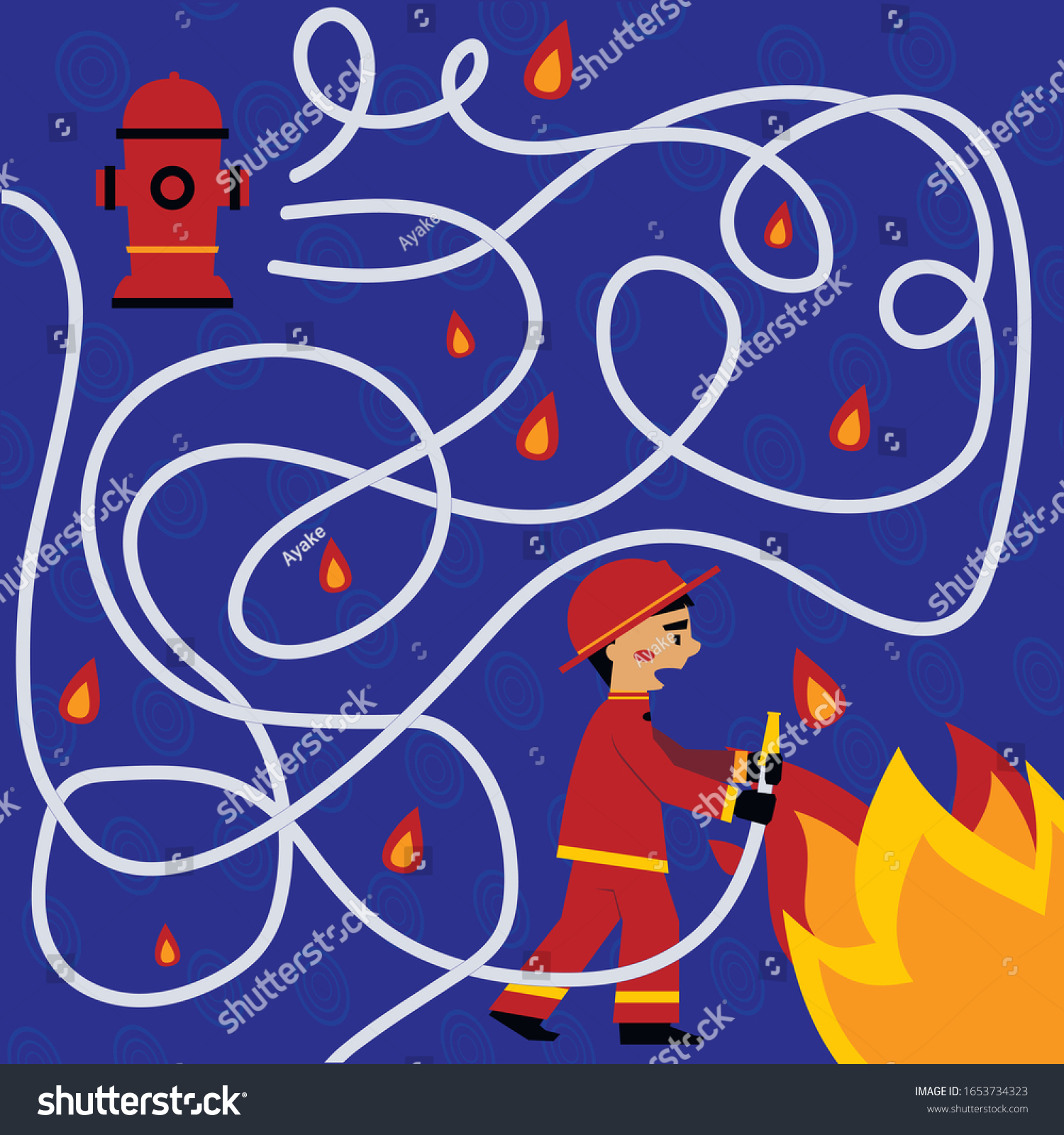 Labyrinth Fireman Hydrant Stock Vector (Royalty Free) 1653734323 ...