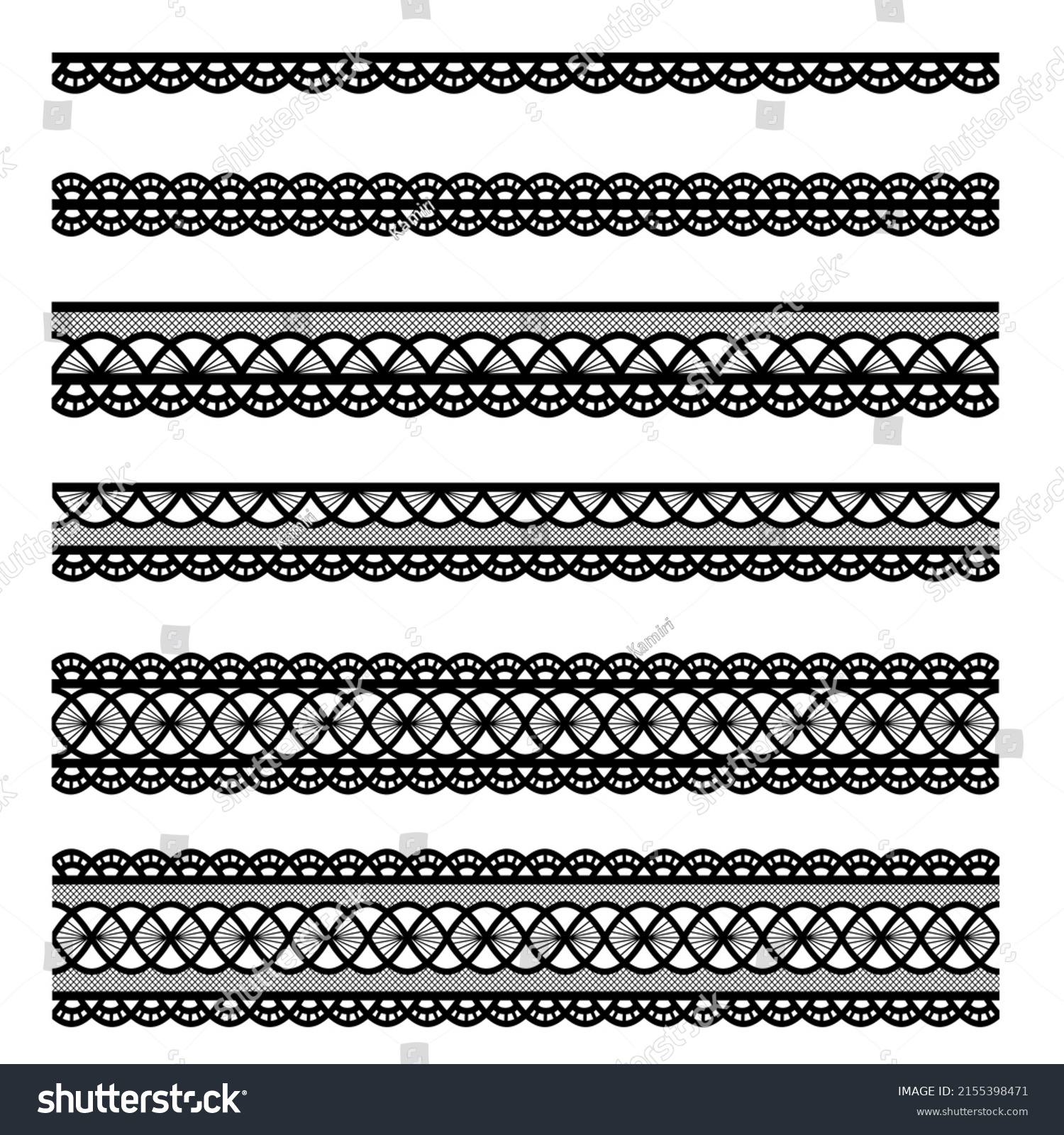 Lace Border Pattern Brushes Tintable By Stock Vector (Royalty Free ...