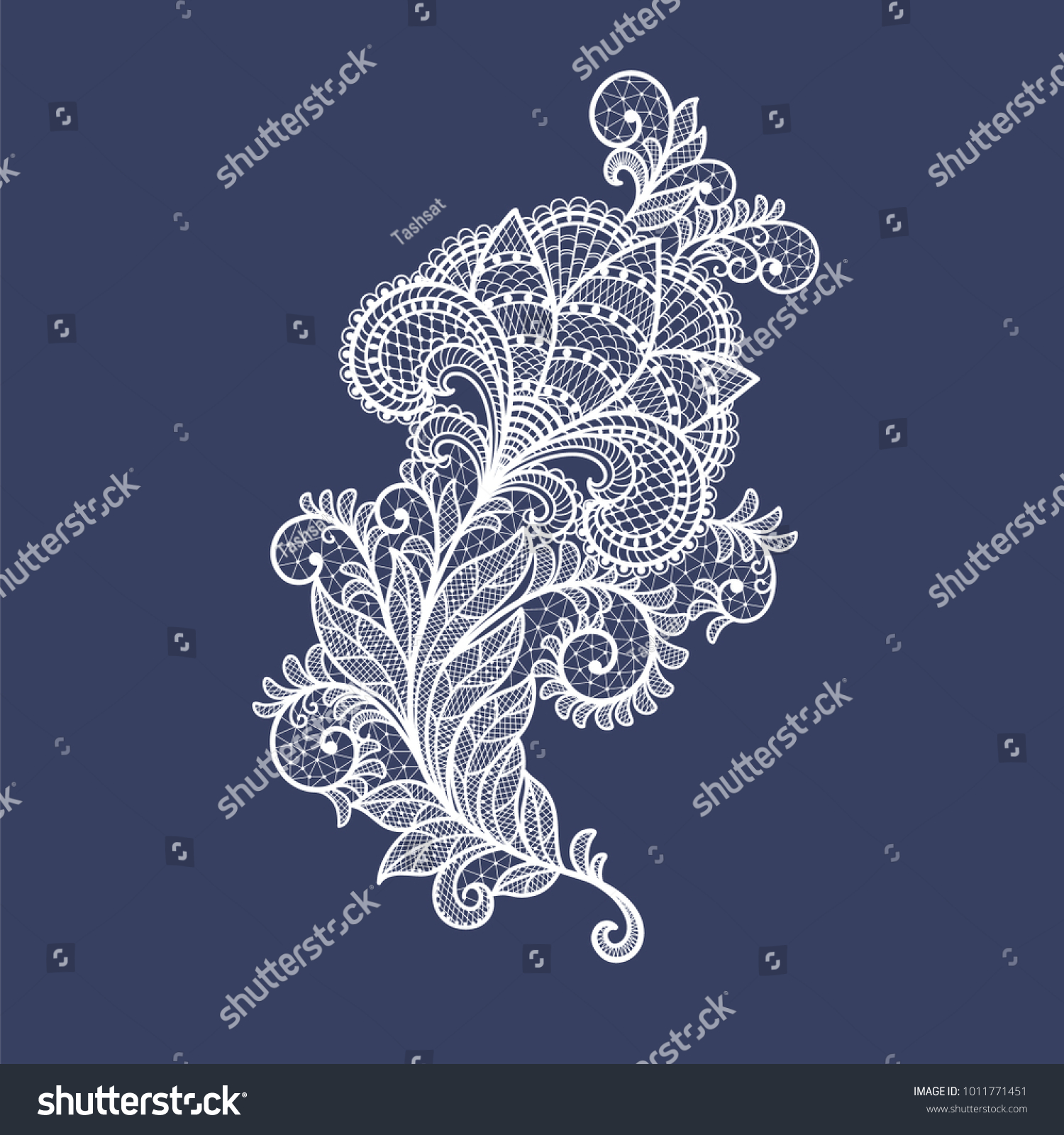 Lace Flowers Decoration Element Stock Vector (Royalty Free) 1011771451