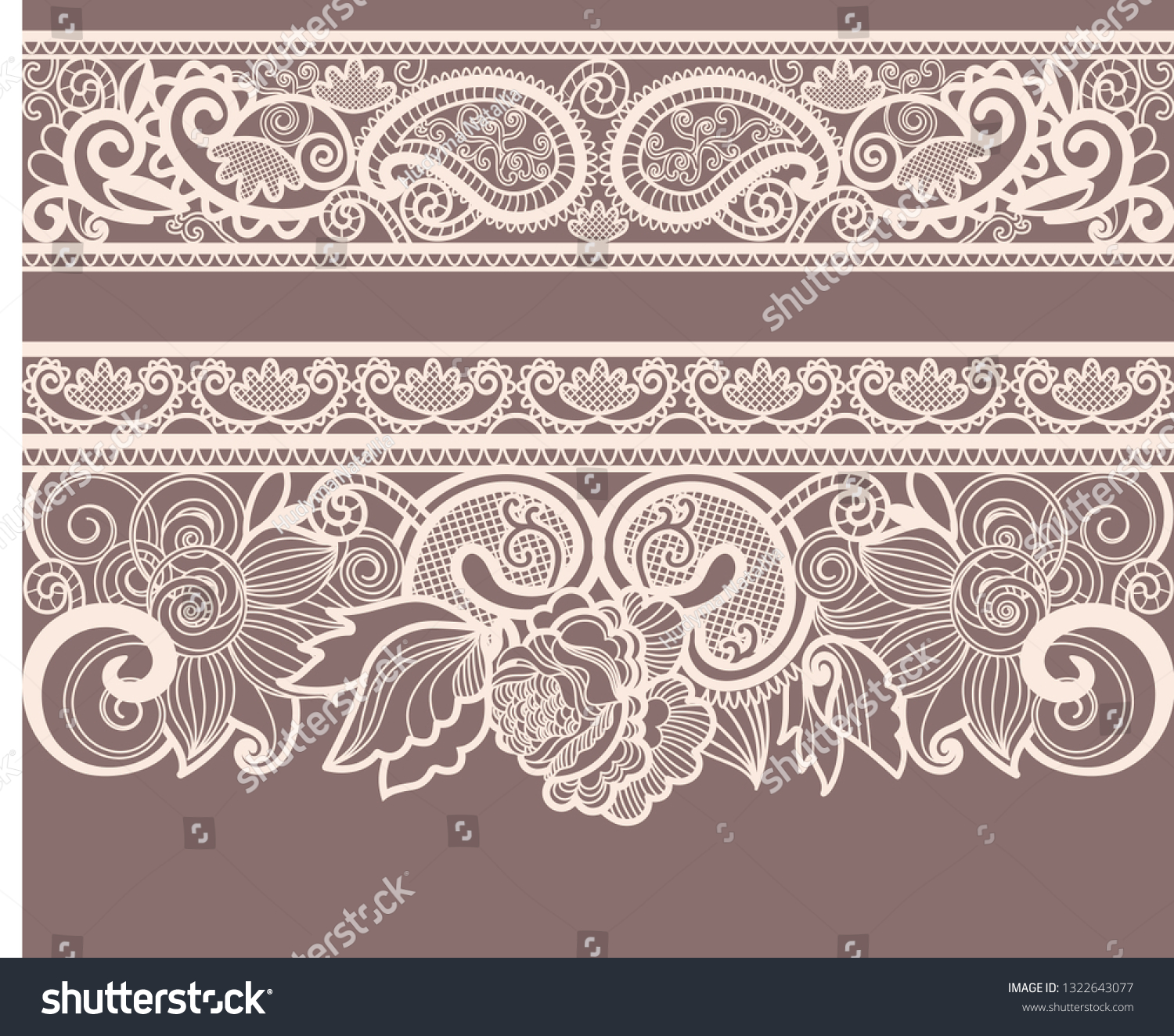 Lace Seamless Pattern Ribbon Stock Vector (Royalty Free) 1322643077
