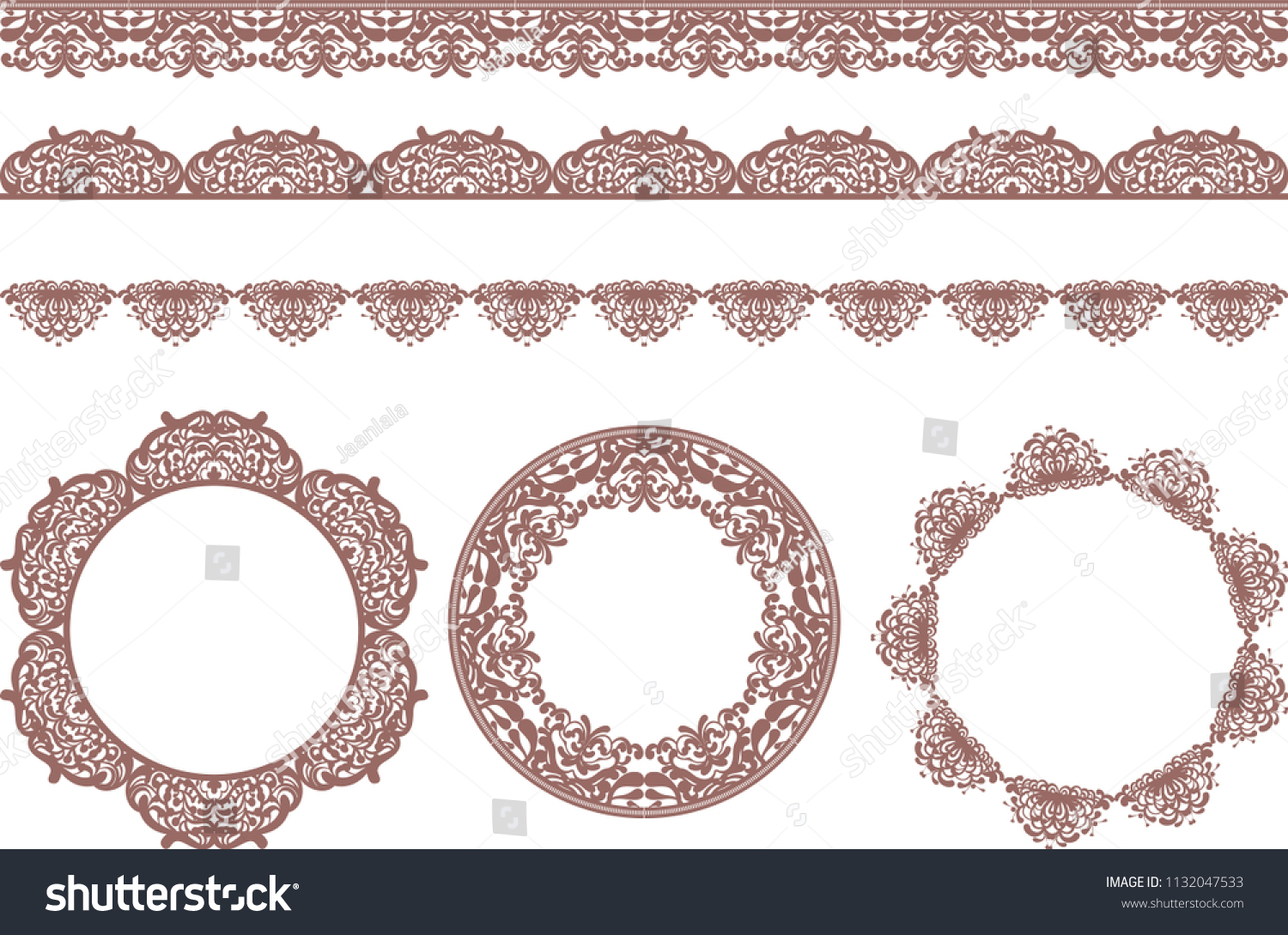 Lace Vector Border Pattern Stock Vector (Royalty Free) 1132047533 ...