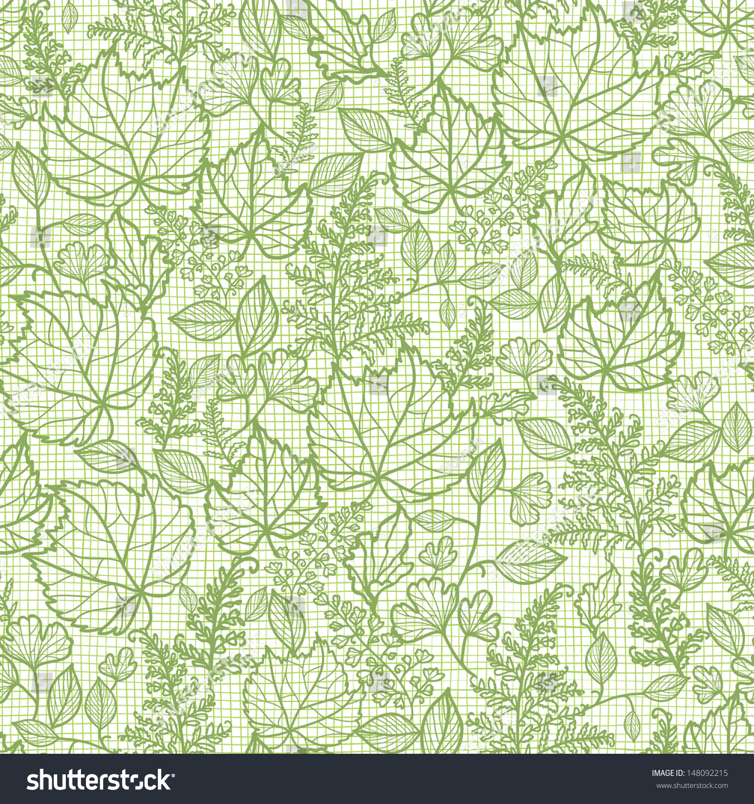 Lacey Leaves Lineart Texture Seamless Pattern: เวกเตอร์สต็อก (ปลอดค่า ...