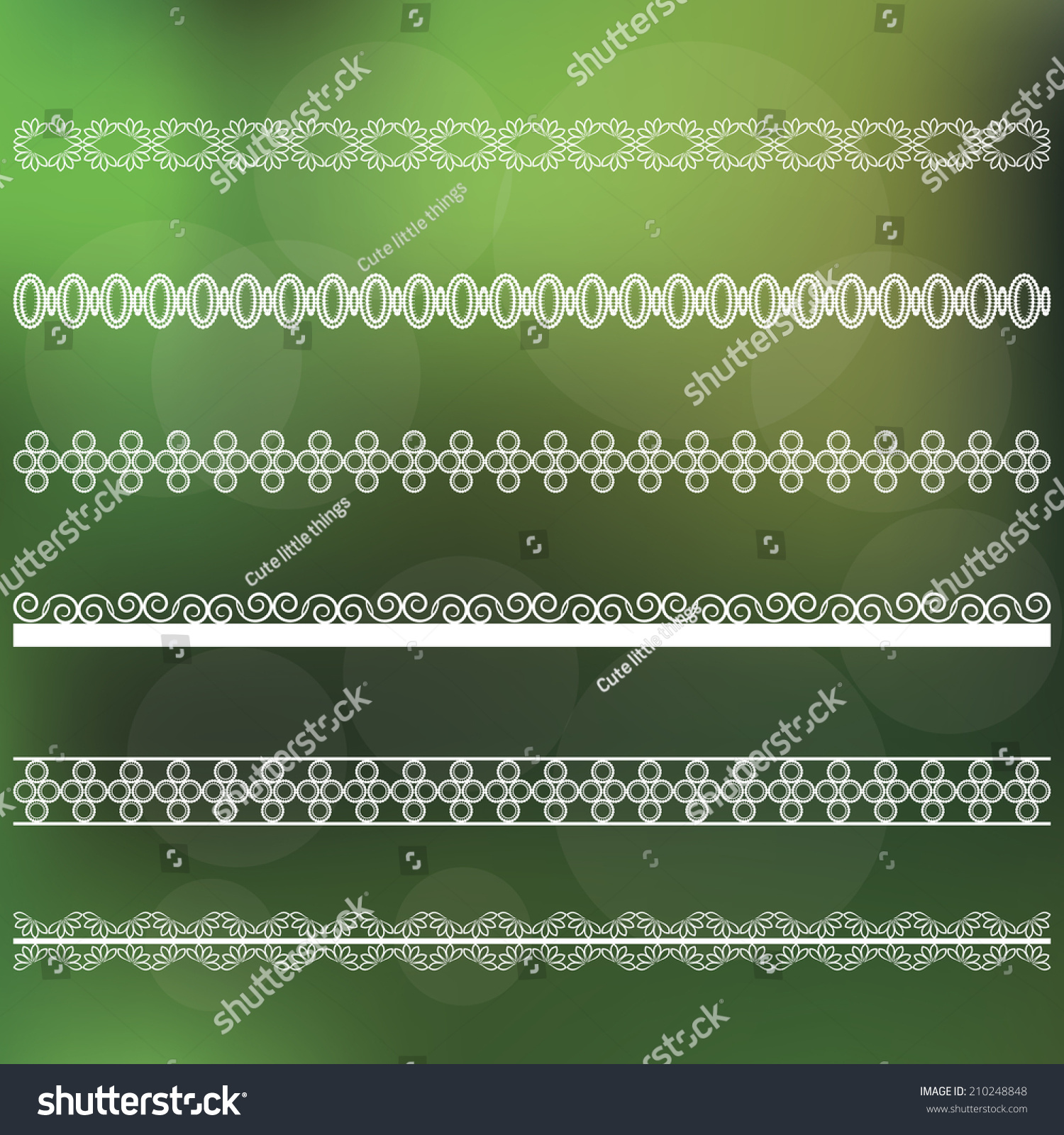 Lacy Borders Set On Blurred Background Stock Vector (Royalty Free ...
