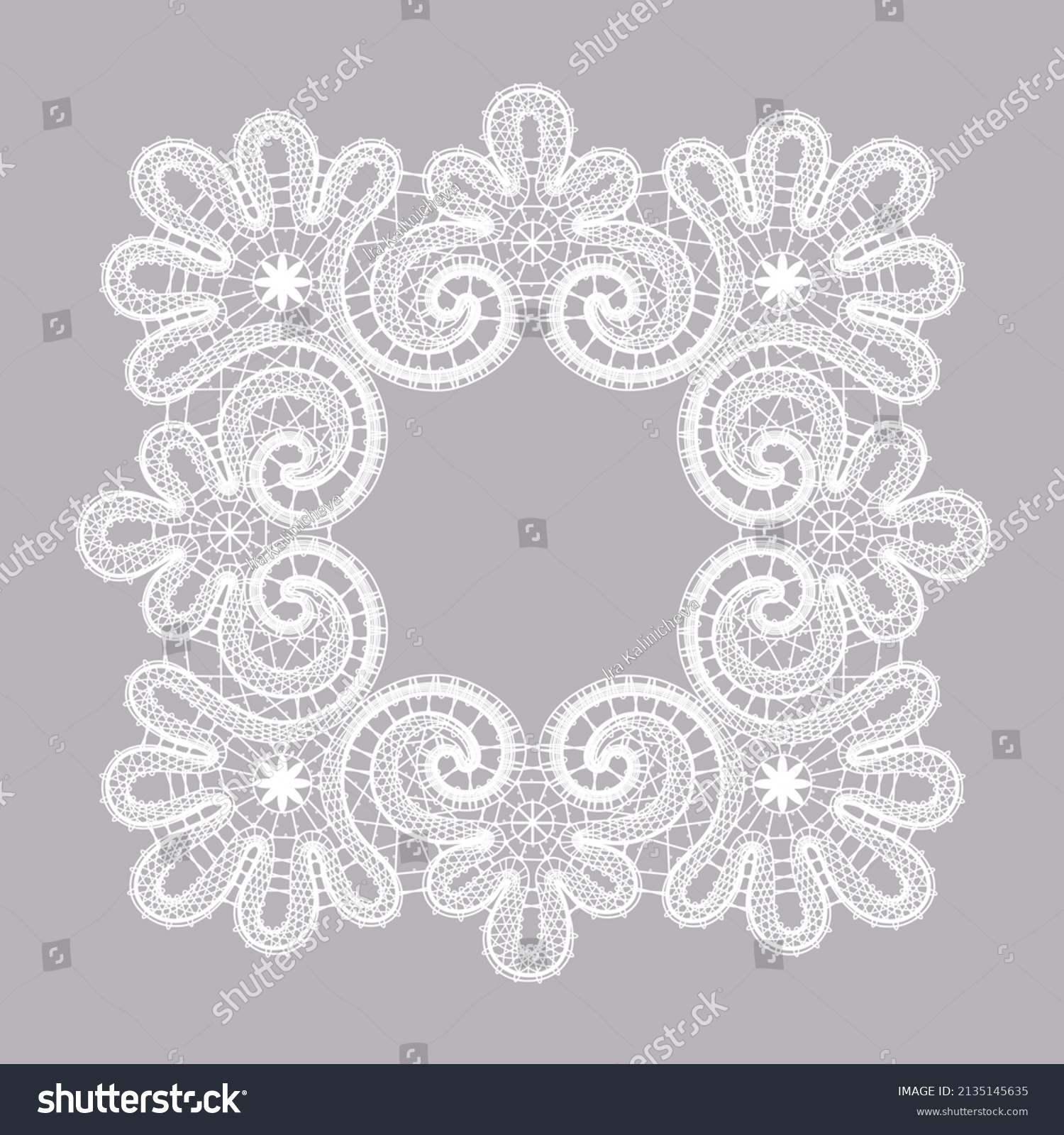 Lacy Square Frame Vector Illustration Lace Stock Vector (Royalty Free ...