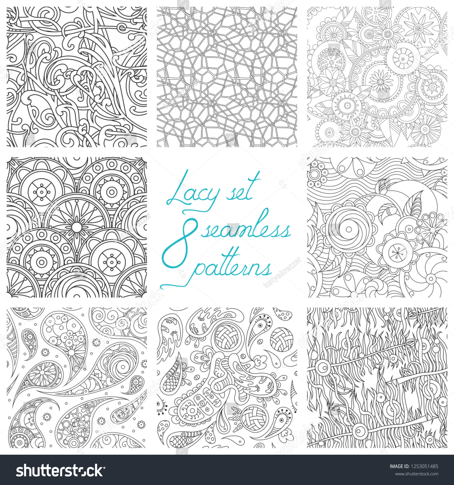 Lacy Vector Backgrounds Collection Stock Vector (Royalty Free ...