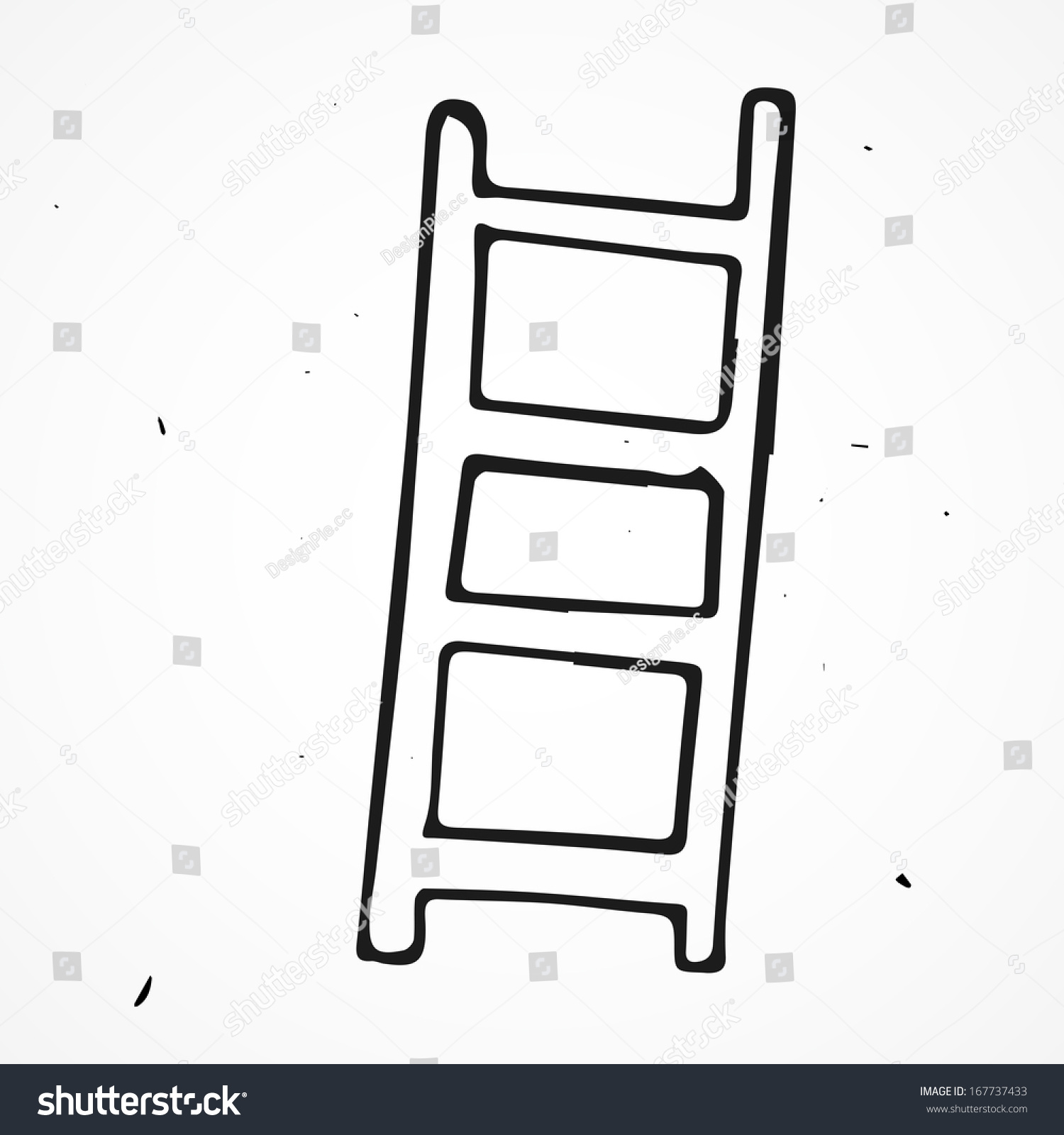 Ladders Stepladders Hand Drawn Stock Vector (Royalty Free) 167737433