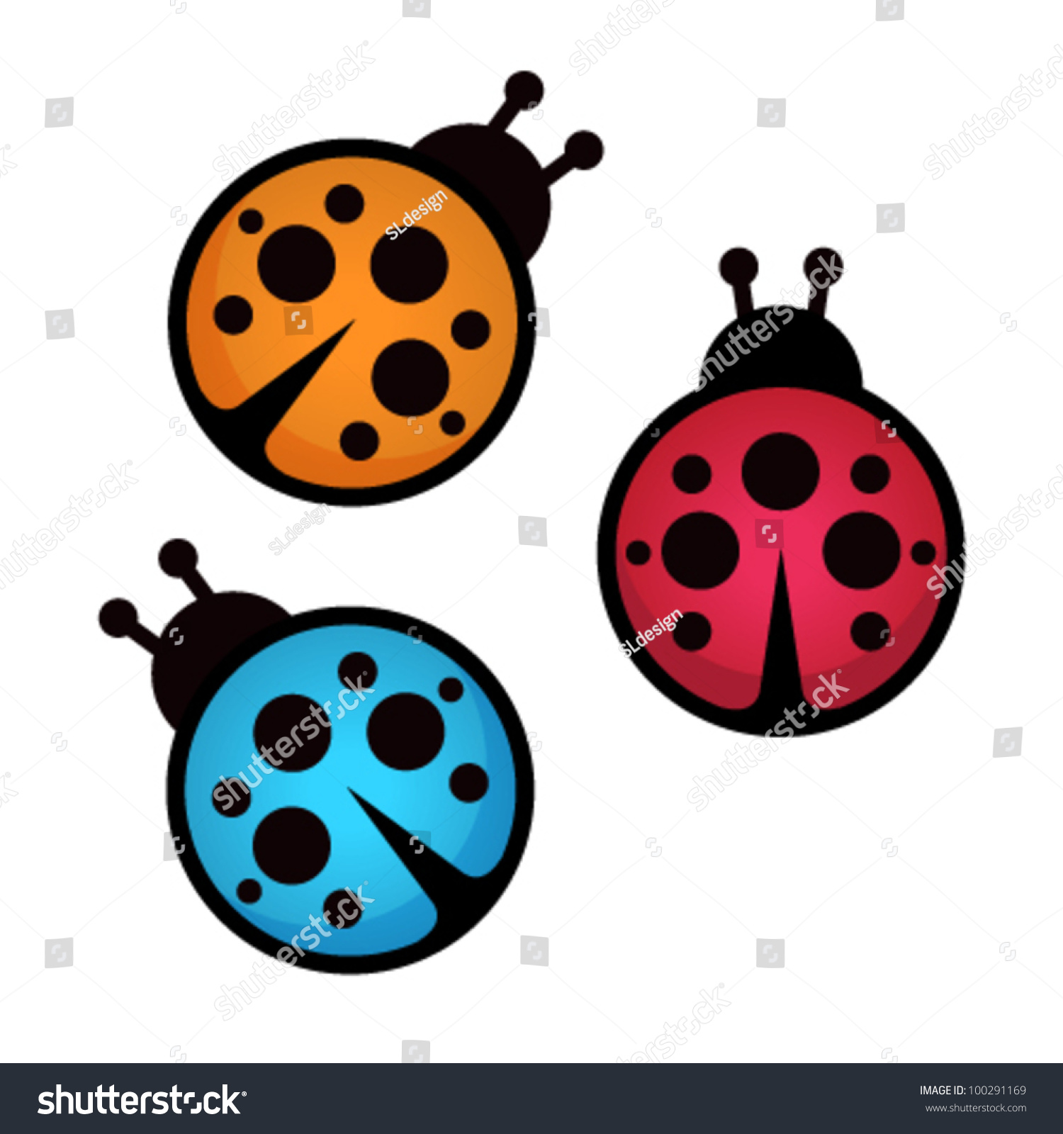 Lady Bug Vector Illustration Stock Vector (Royalty Free) 100291169