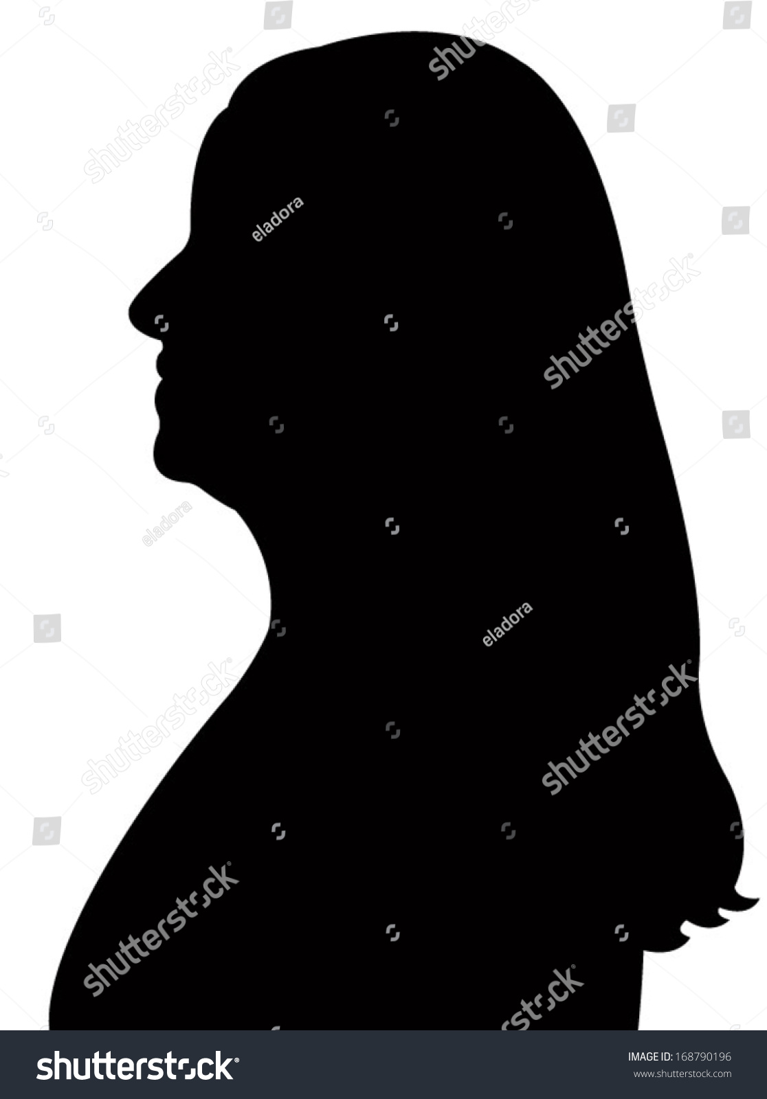 Lady Head Silhouette Vector Stock Vector (Royalty Free) 168790196