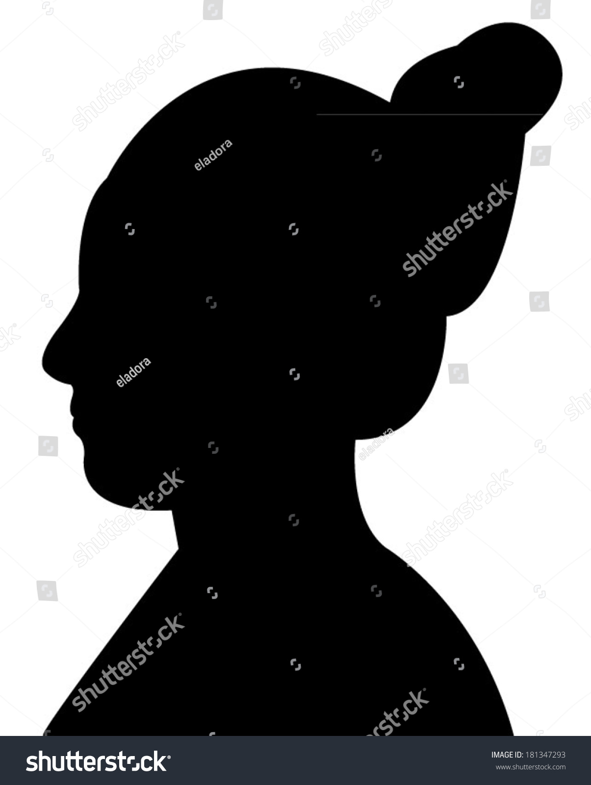 Lady Head Silhouette Vector Stock Vector (Royalty Free) 181347293