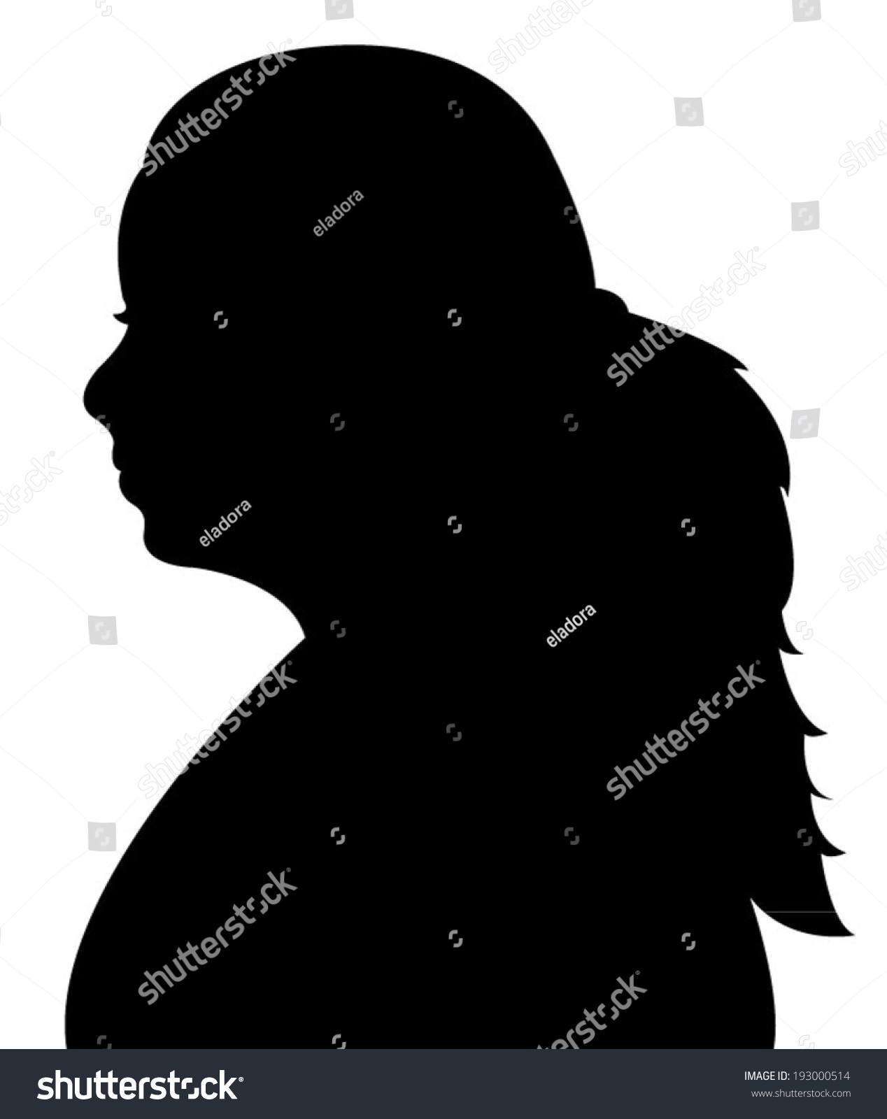 Lady Head Silhouette Vector Stock Vector (Royalty Free) 193000514 ...