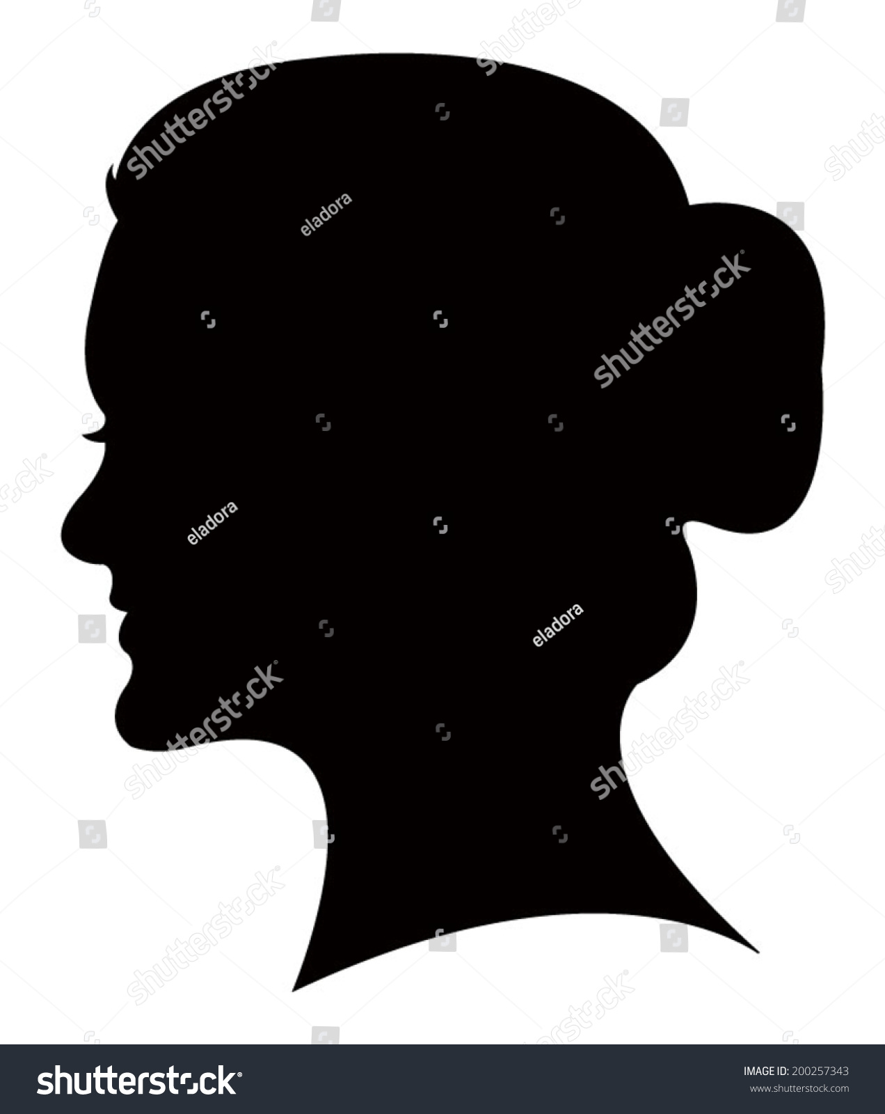 Lady Head Silhouette Vector Stock Vector (Royalty Free) 200257343