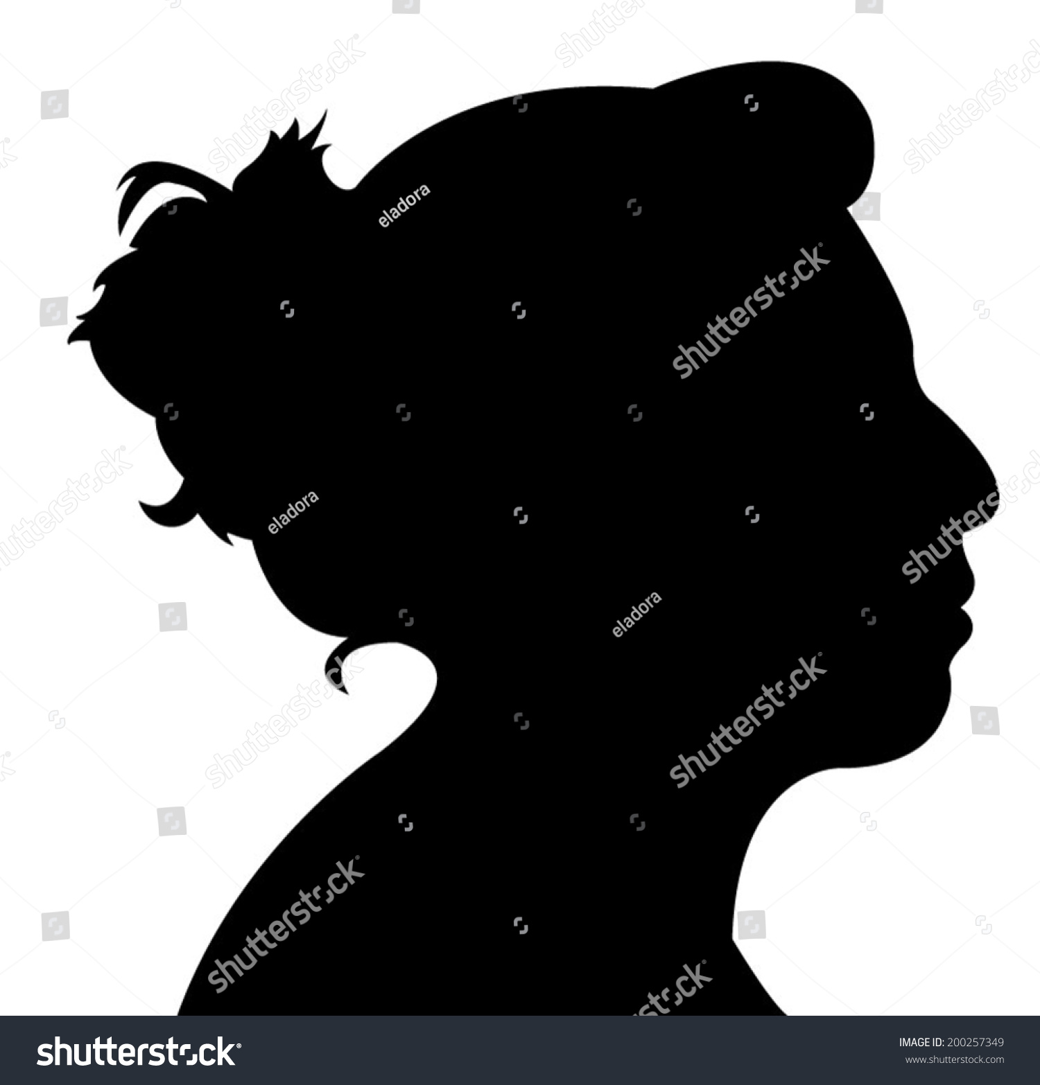 Lady Head Silhouette Vector Stock Vector (Royalty Free) 200257349