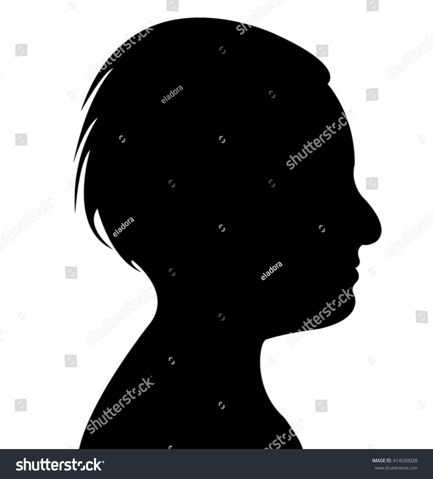 Lady Head Silhouette Vector Stock Vector (Royalty Free) 414030028 ...