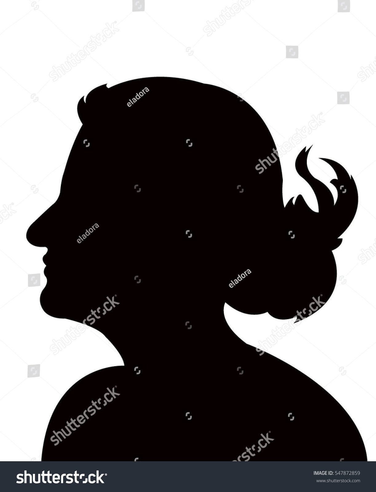 Lady Head Silhouette Vector Stock Vector (Royalty Free) 547872859 ...