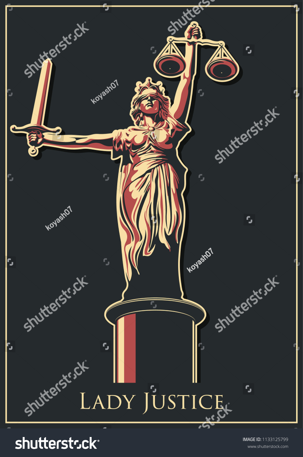 Lady Justice Statue Stock Vector (Royalty Free) 1133125799 | Shutterstock