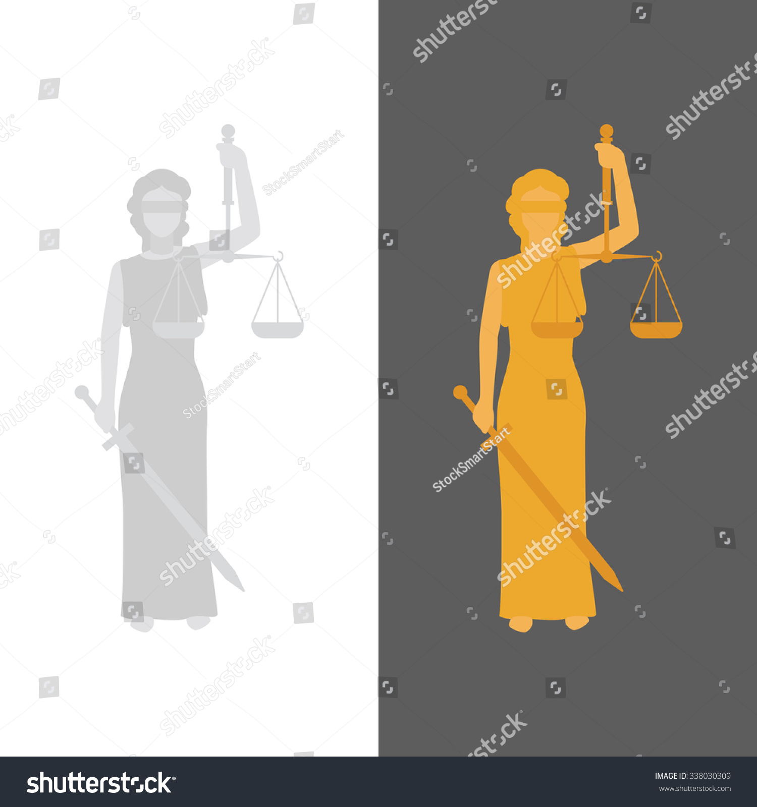 Lady Justice Vector Justitia Flat Style Stock Vector (Royalty Free ...