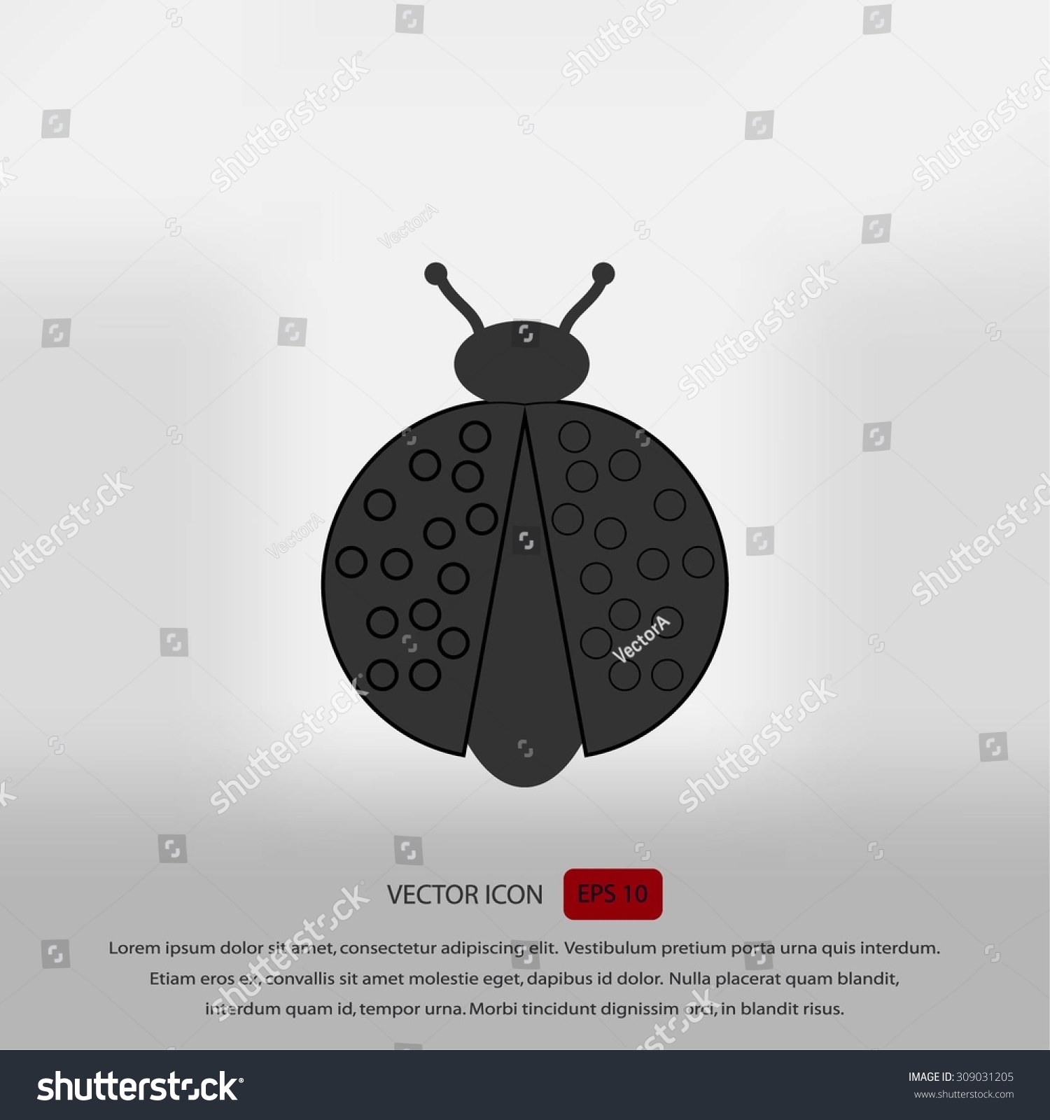 Ladybird Icon Stock Vector (Royalty Free) 309031205