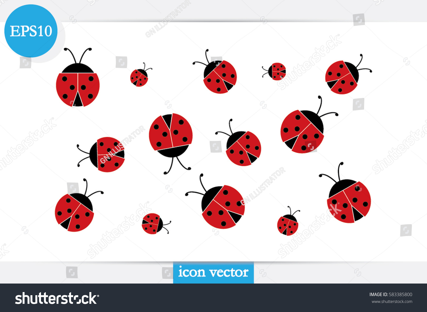 Ladybird Vector Illustration Stock Vector (Royalty Free) 583385800 ...