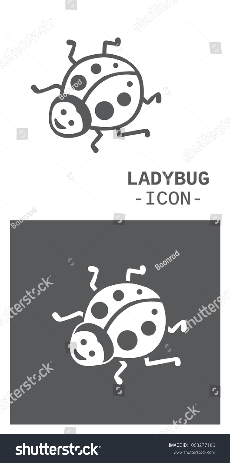 Ladybug Black White Simple Icon Logo Stock Vector (Royalty Free) 1063277186