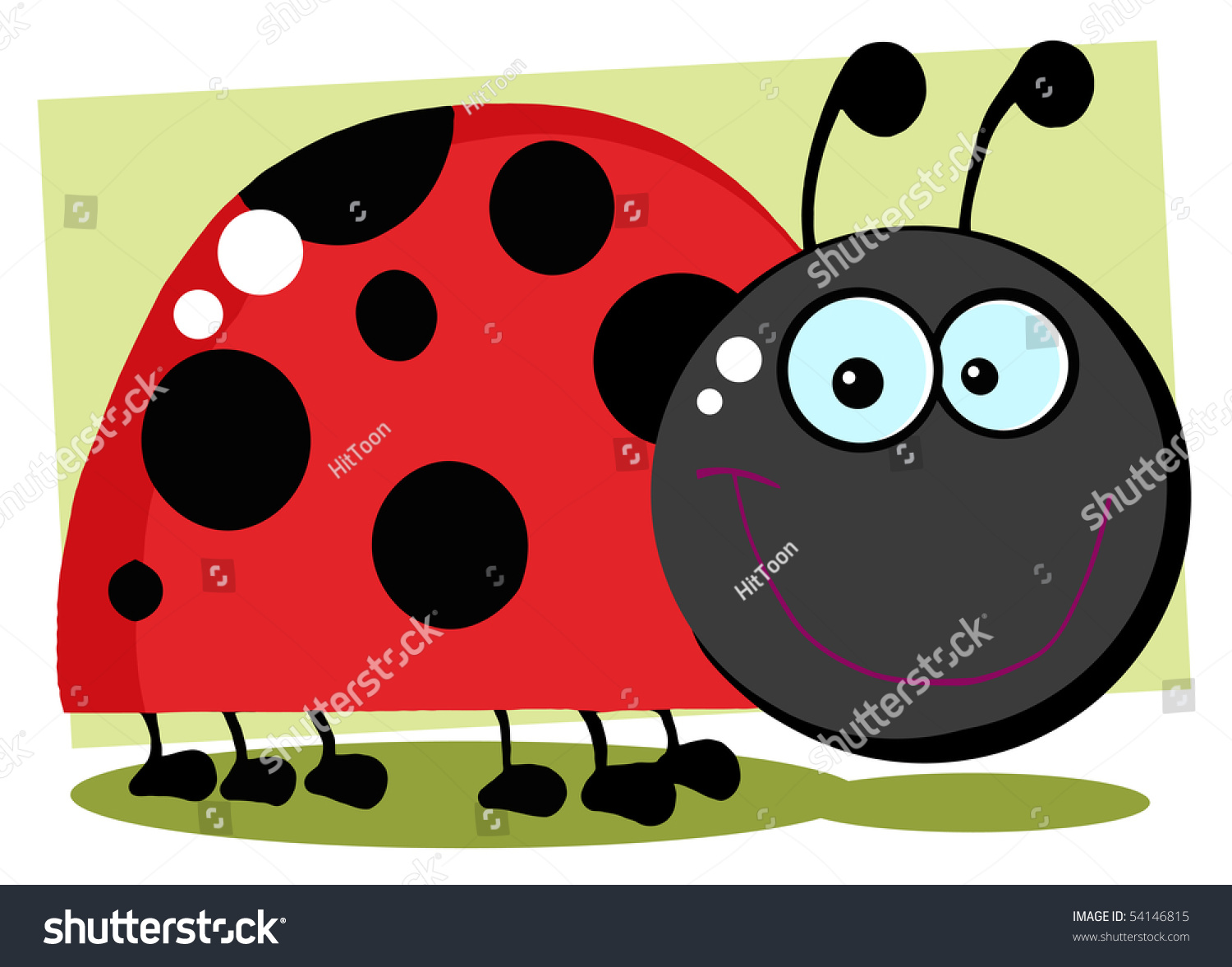 Ladybug Cartoon Character Background: เวกเตอร์สต็อก (ปลอดค่าลิขสิทธิ์ ...