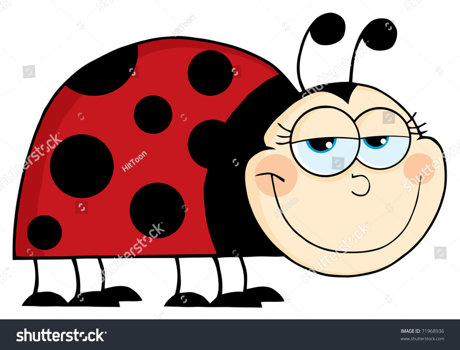 Ladybug Mascot Cartoon Character: vector de stock (libre de regalías ...