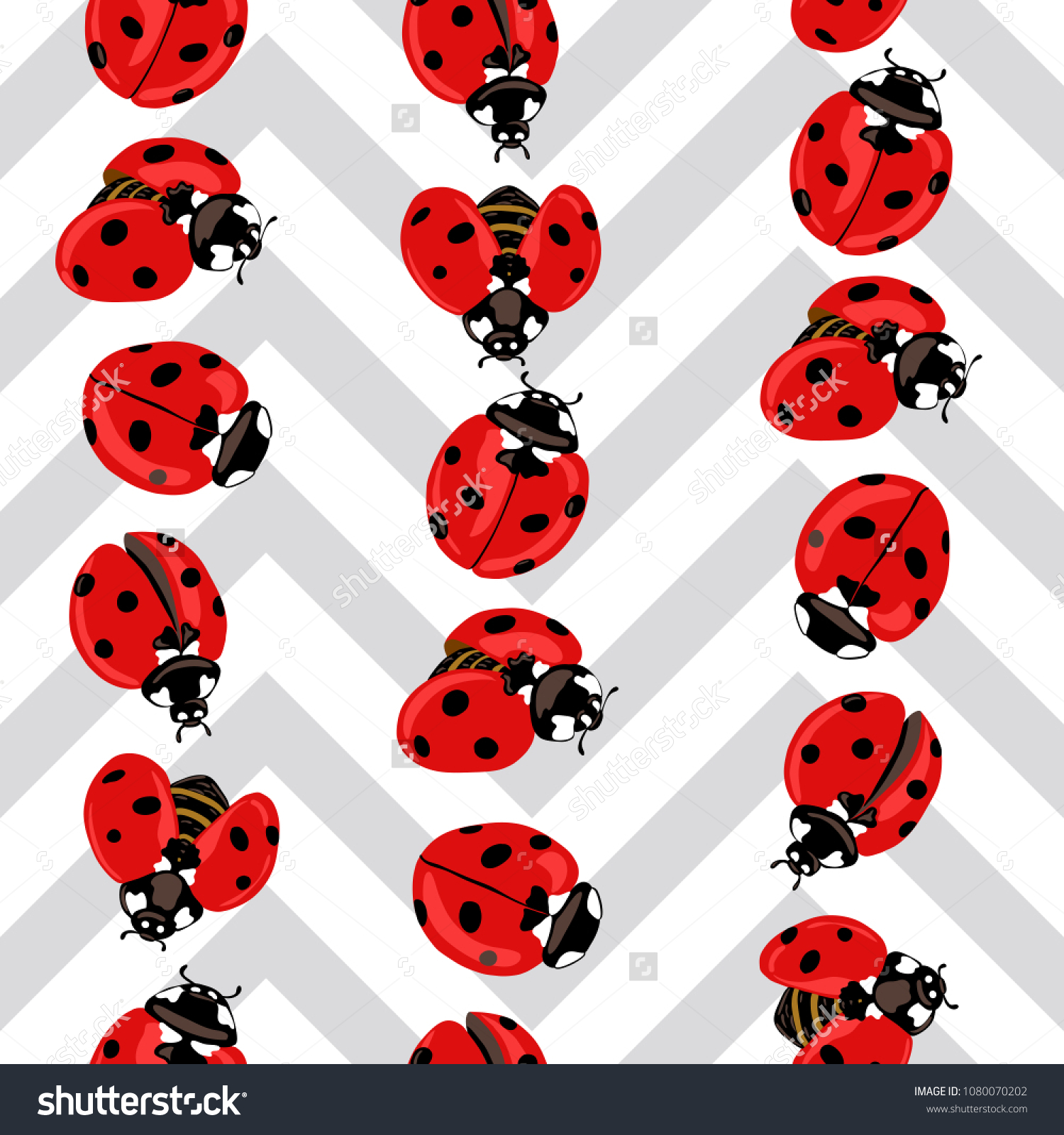 Ladybug Seamless Pattern Texture Background Red Stock Vector (Royalty ...