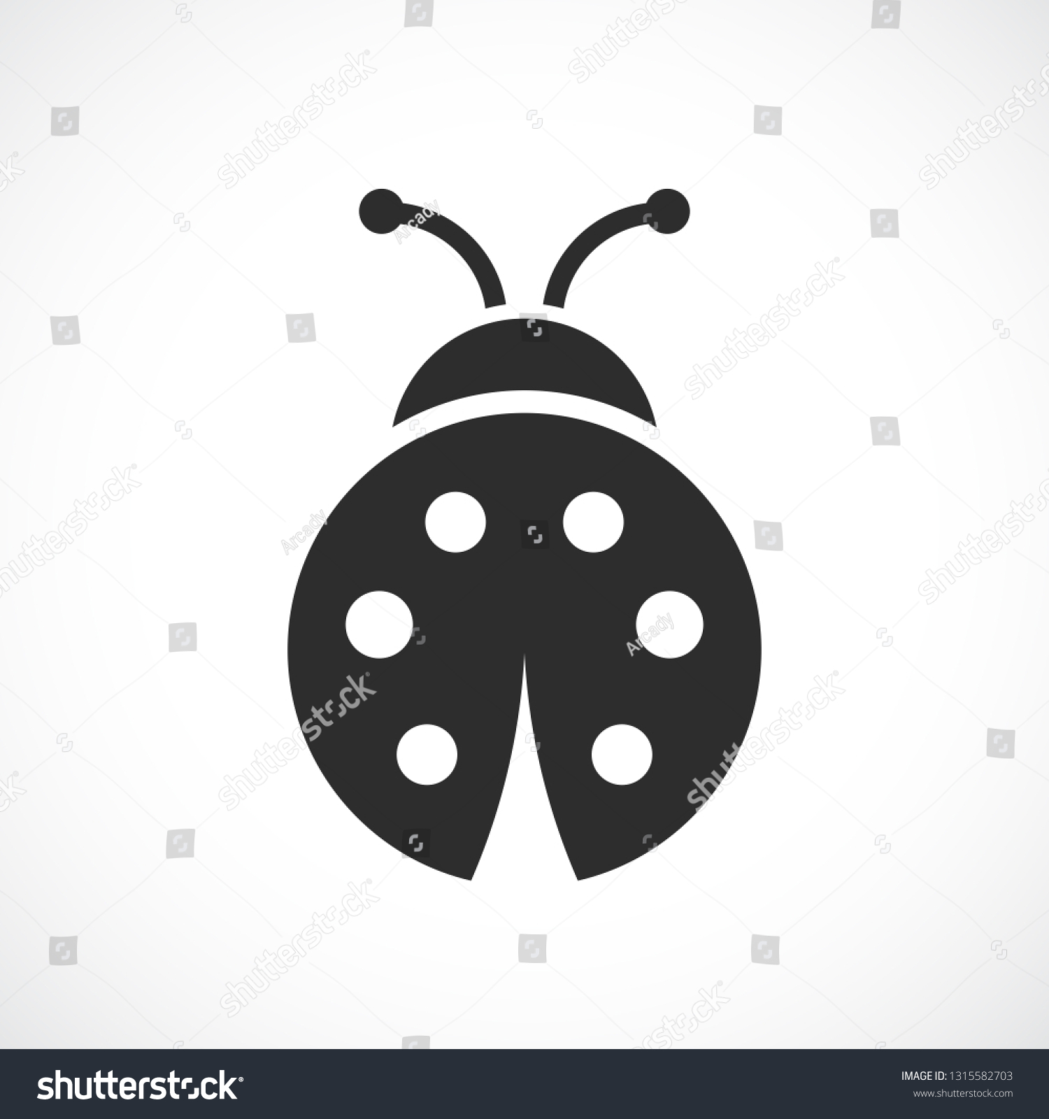 Ladybug Vector Icon On White Backrgound Stock Vector (Royalty Free ...