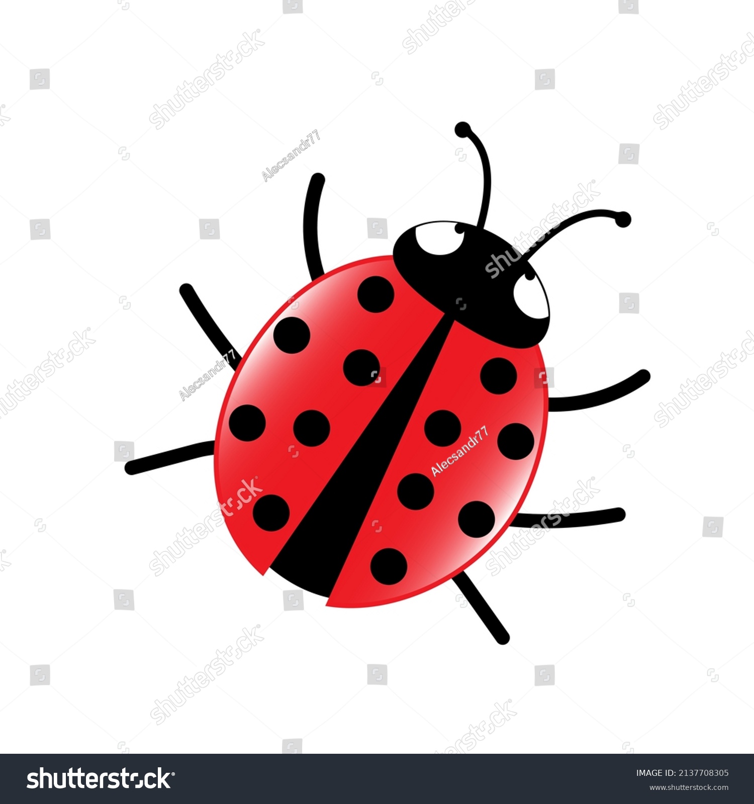 Ladybug Vector Illustration Isolated On White Stock Vector Royalty