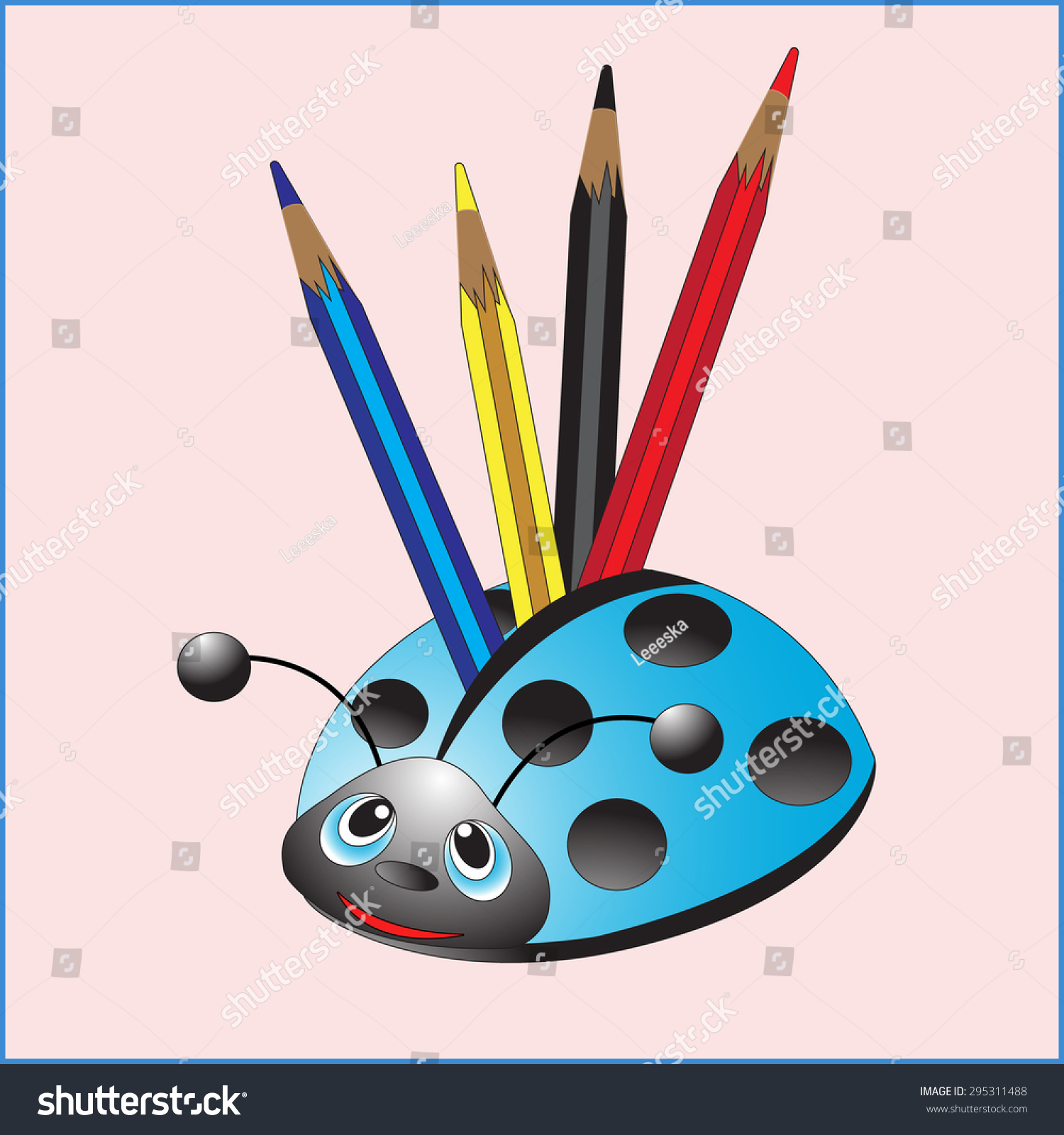 Ladybug Pencils Support Vector Illustration Stock Vector (Royalty Free ...