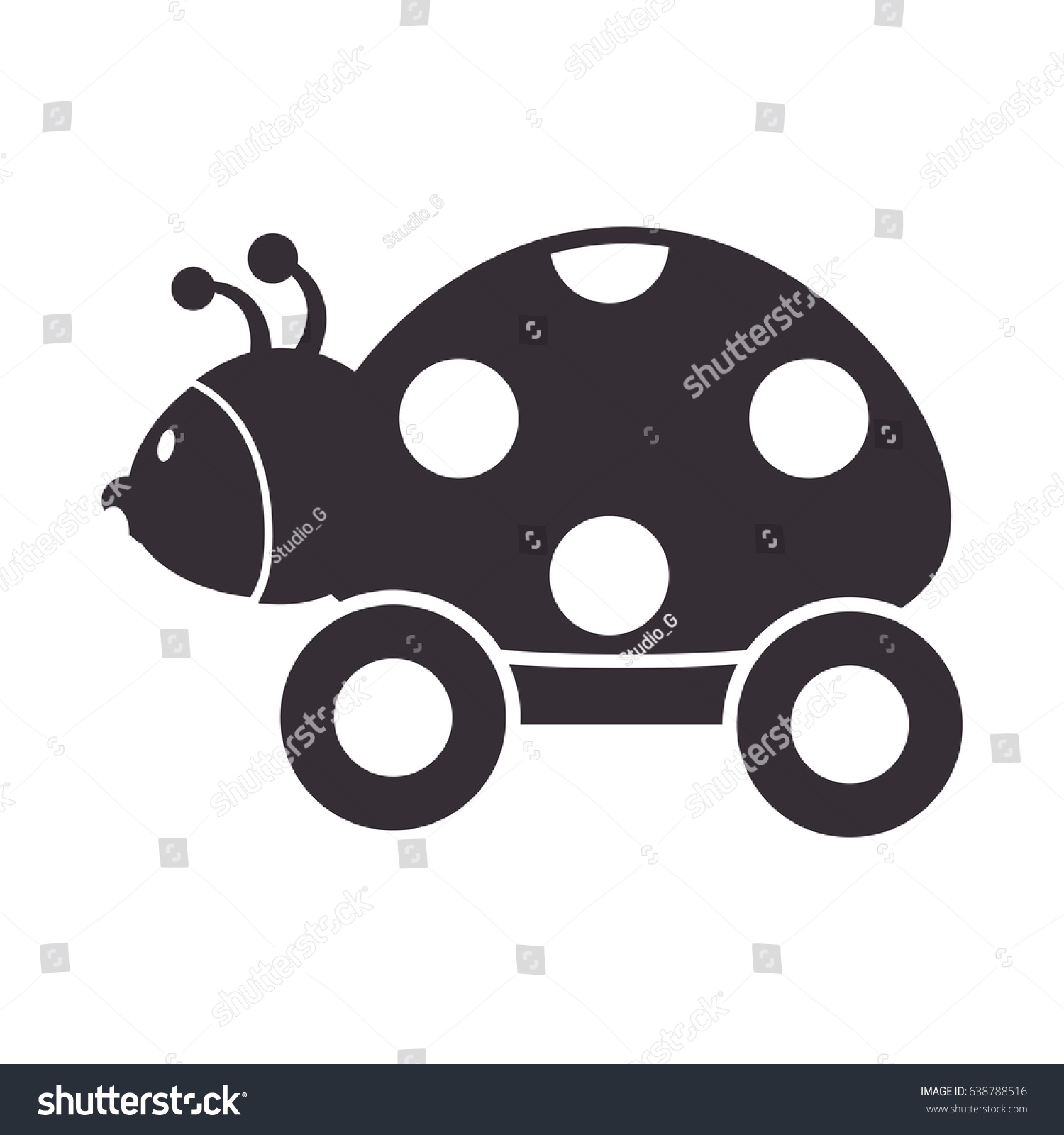 Ladybug Wheels Icon Stock Vector (Royalty Free) 638788516 | Shutterstock