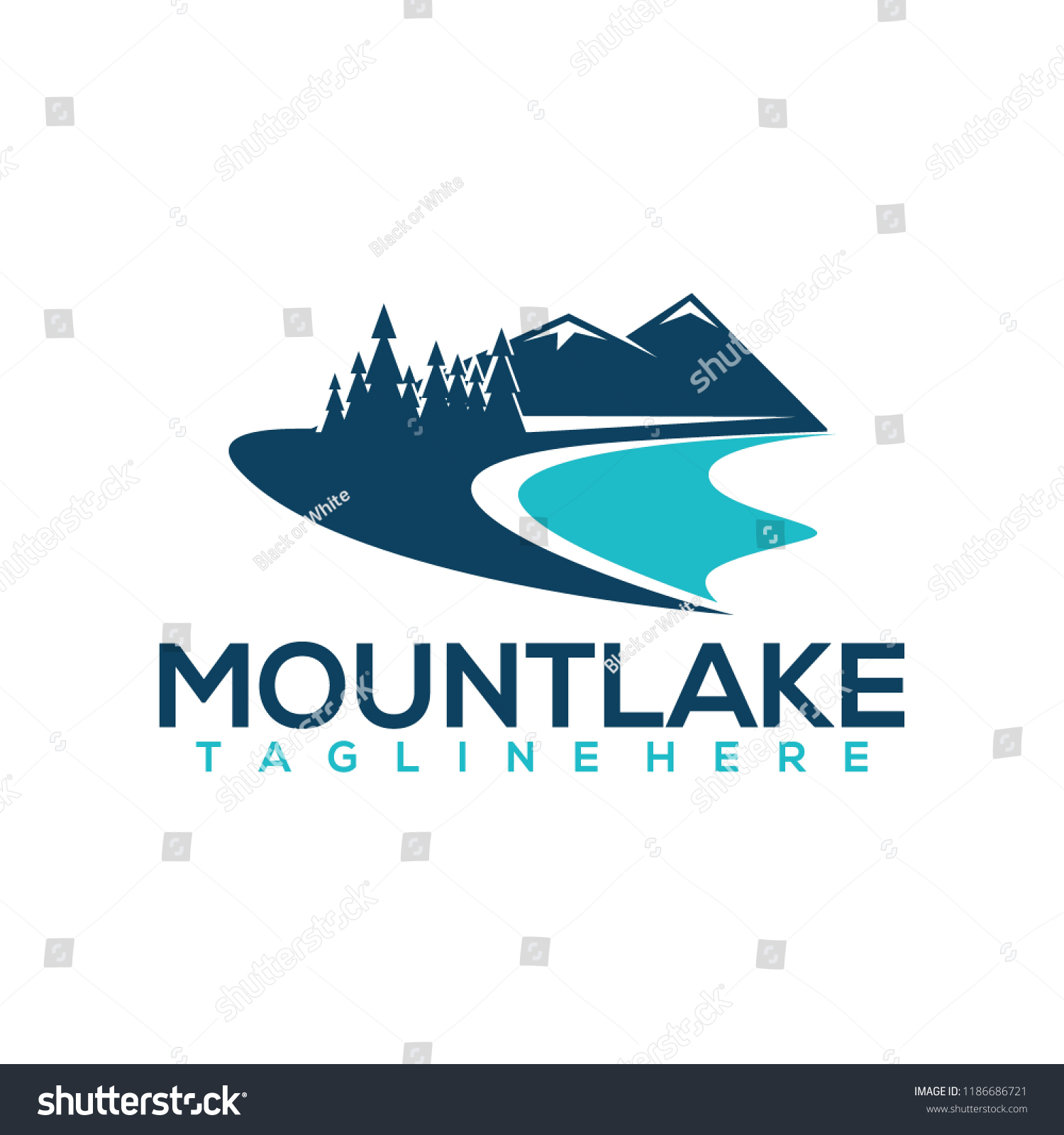 Lake Logo Design Vector: เวกเตอร์สต็อก (ปลอดค่าลิขสิทธิ์) 1186686721 ...