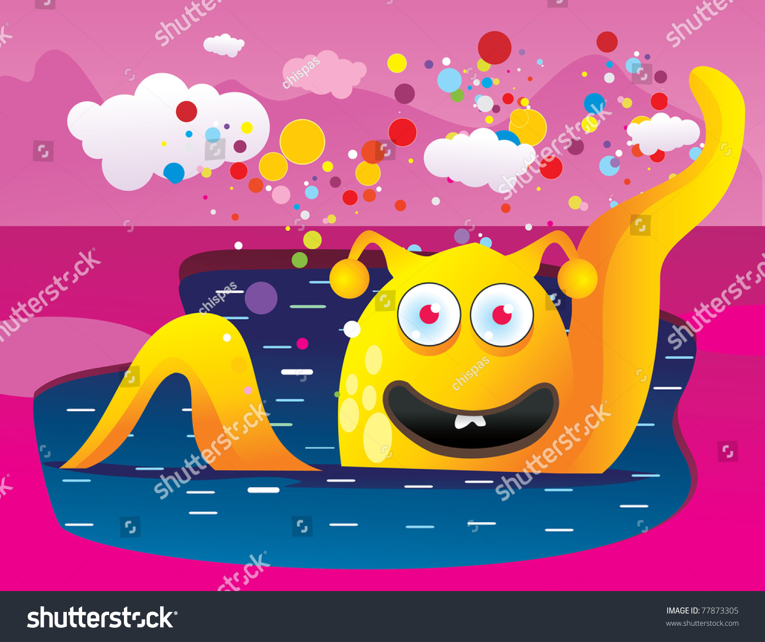 Lake Monster Vector Stock Vector (Royalty Free) 77873305 | Shutterstock