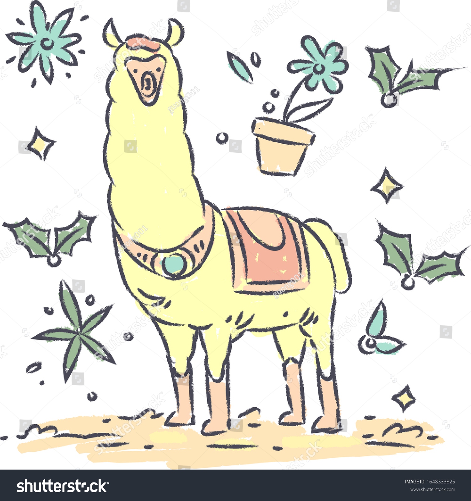 Lama Doodle Lama Vector Stock Vector (Royalty Free) 1648333825 ...