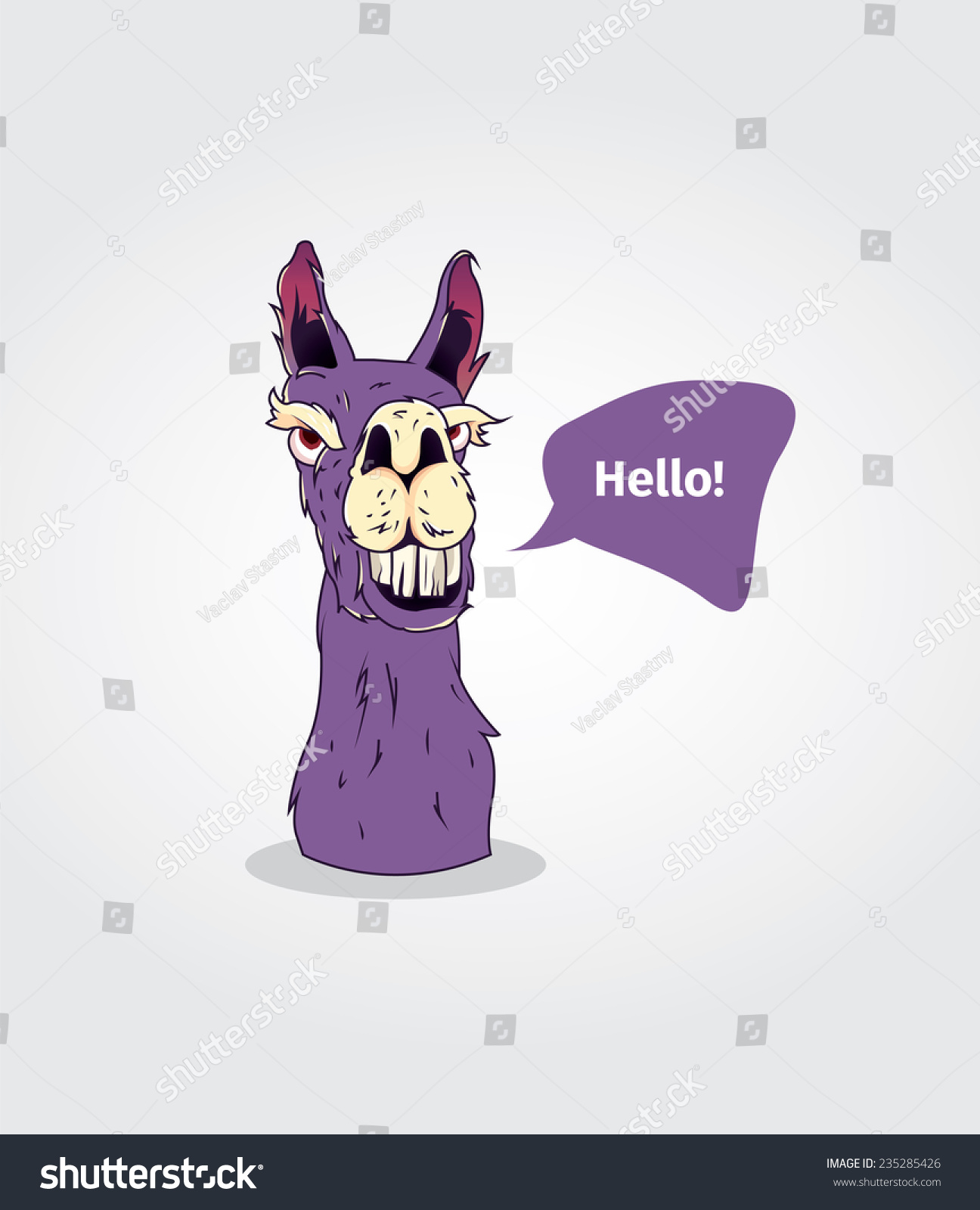 Lama Says Hello Stock Vector (Royalty Free) 235285426 | Shutterstock