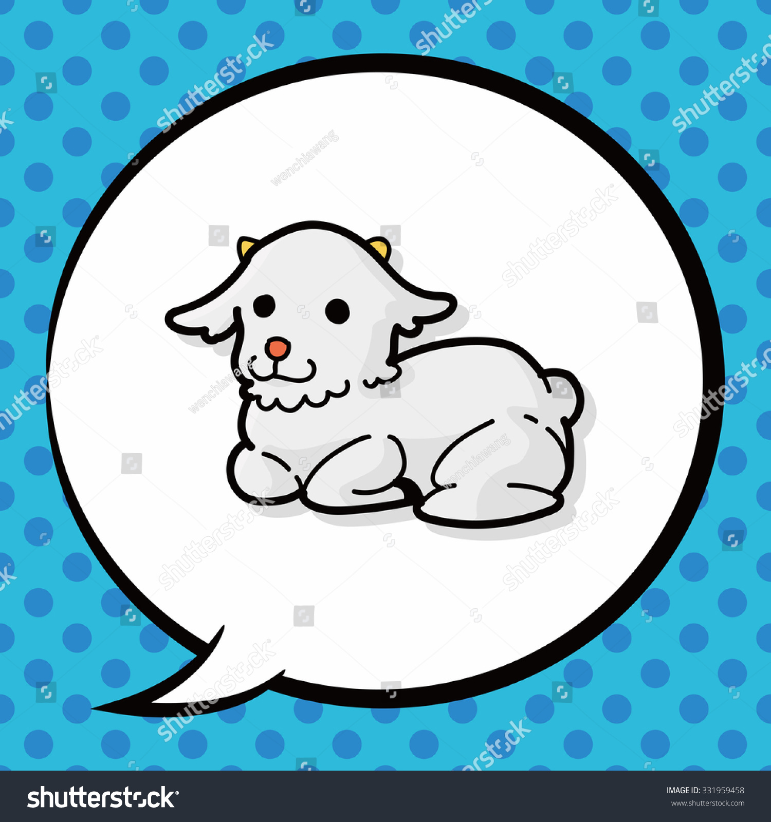 Lamb Doodle Speech Bubble Stock Vector (Royalty Free) 331959458 ...