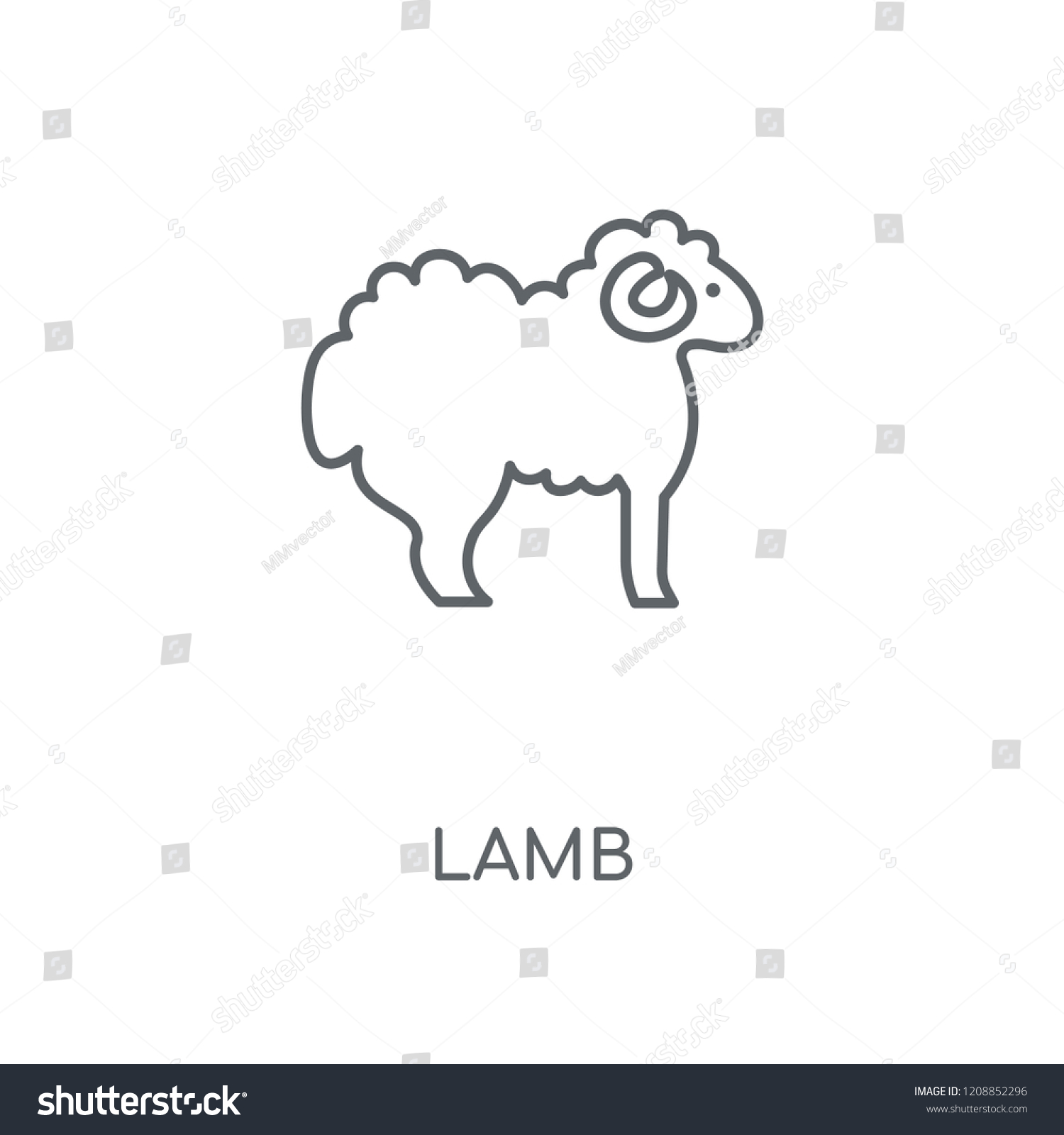 Lamb Linear Icon Lamb Concept Stroke Stock Vector (Royalty Free ...