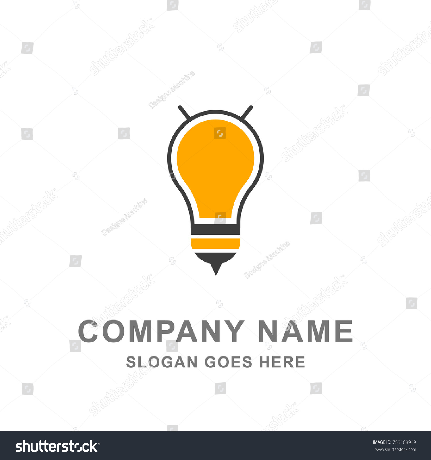 Lamp Bulb Idea Think Logo Vector Stock Vector (Royalty Free) 753108949