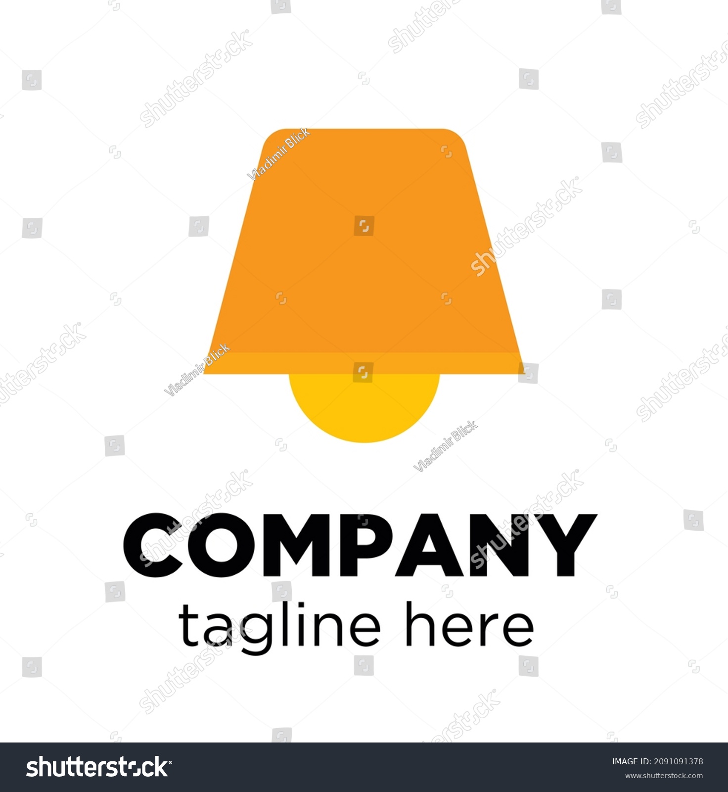 Lamp Icon Logo Vector Design Stock Vector (Royalty Free) 2091091378 ...
