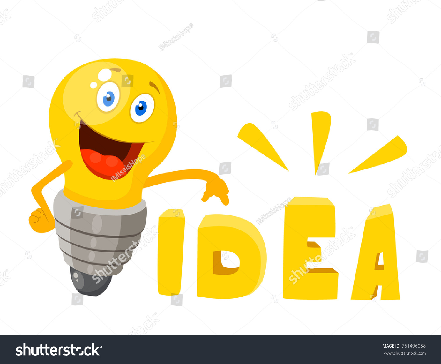 Lamp Idea Cartoon Vector Illustration Stock Vector (Royalty Free) 761496988
