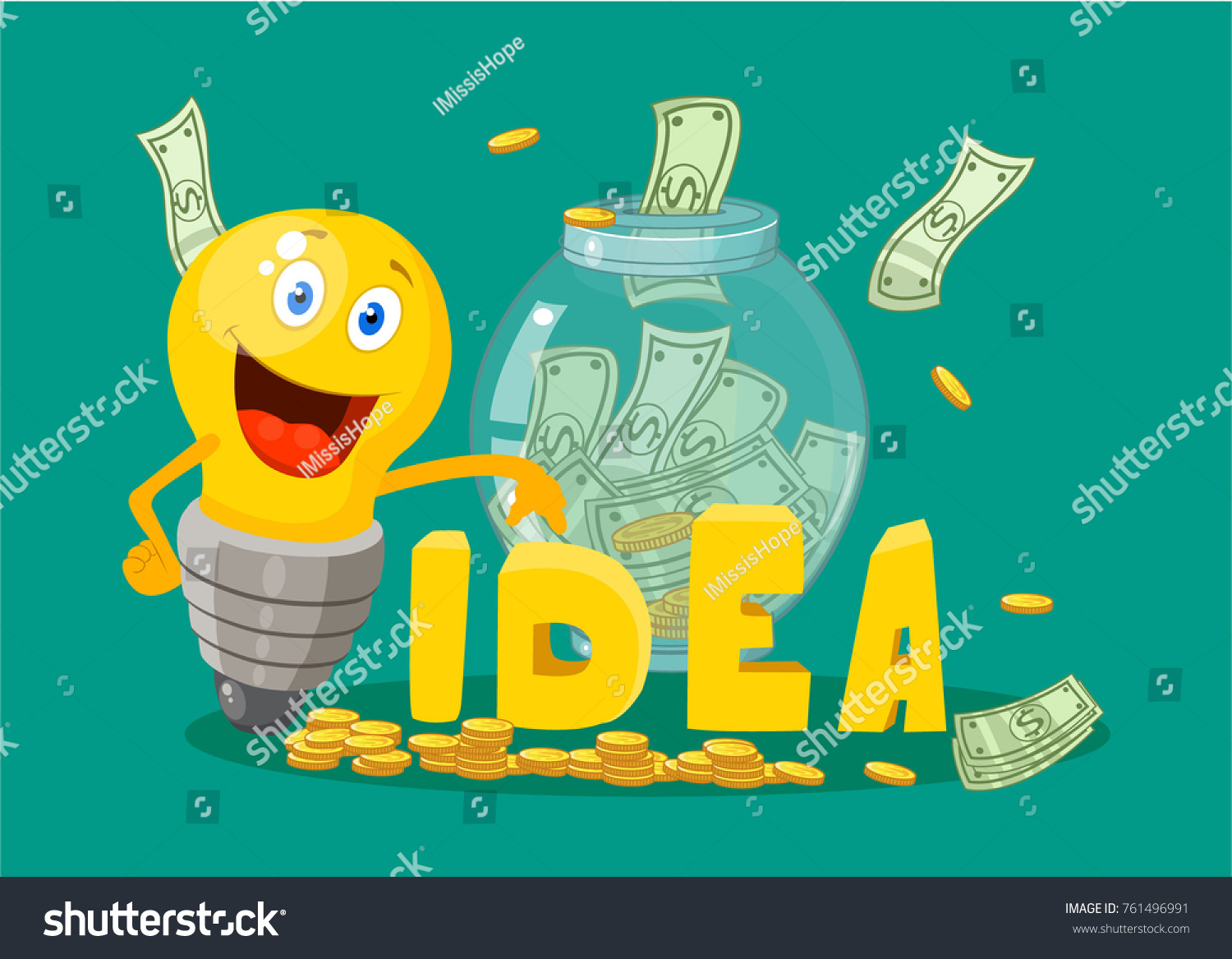 Lamp Idea Cartoon Vector Illustration Stock Vector (Royalty Free ...