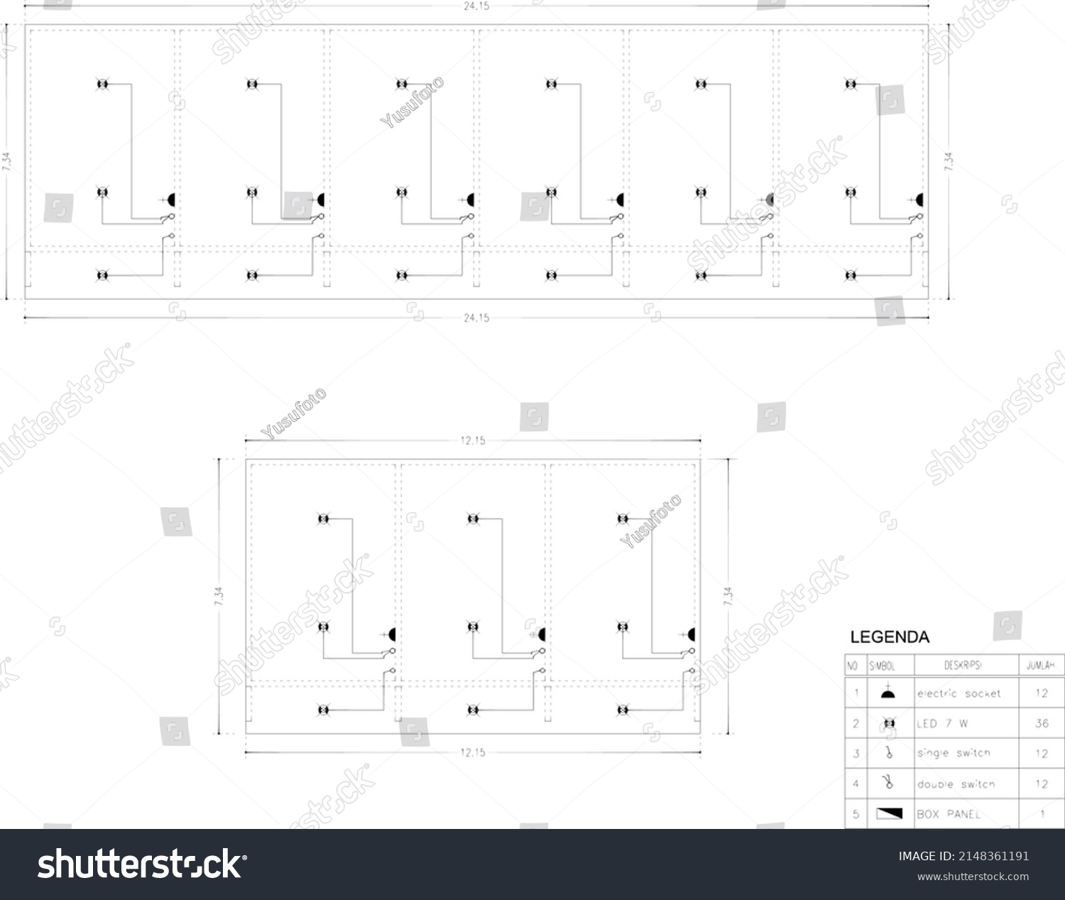 Lamp Plan Scheme Lamp Placement Plans Stock Vector (Royalty Free ...