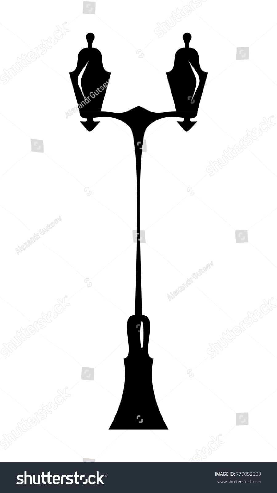 Lamp Post Silhouette Isolate On White Stock Vector (Royalty Free) 777052303