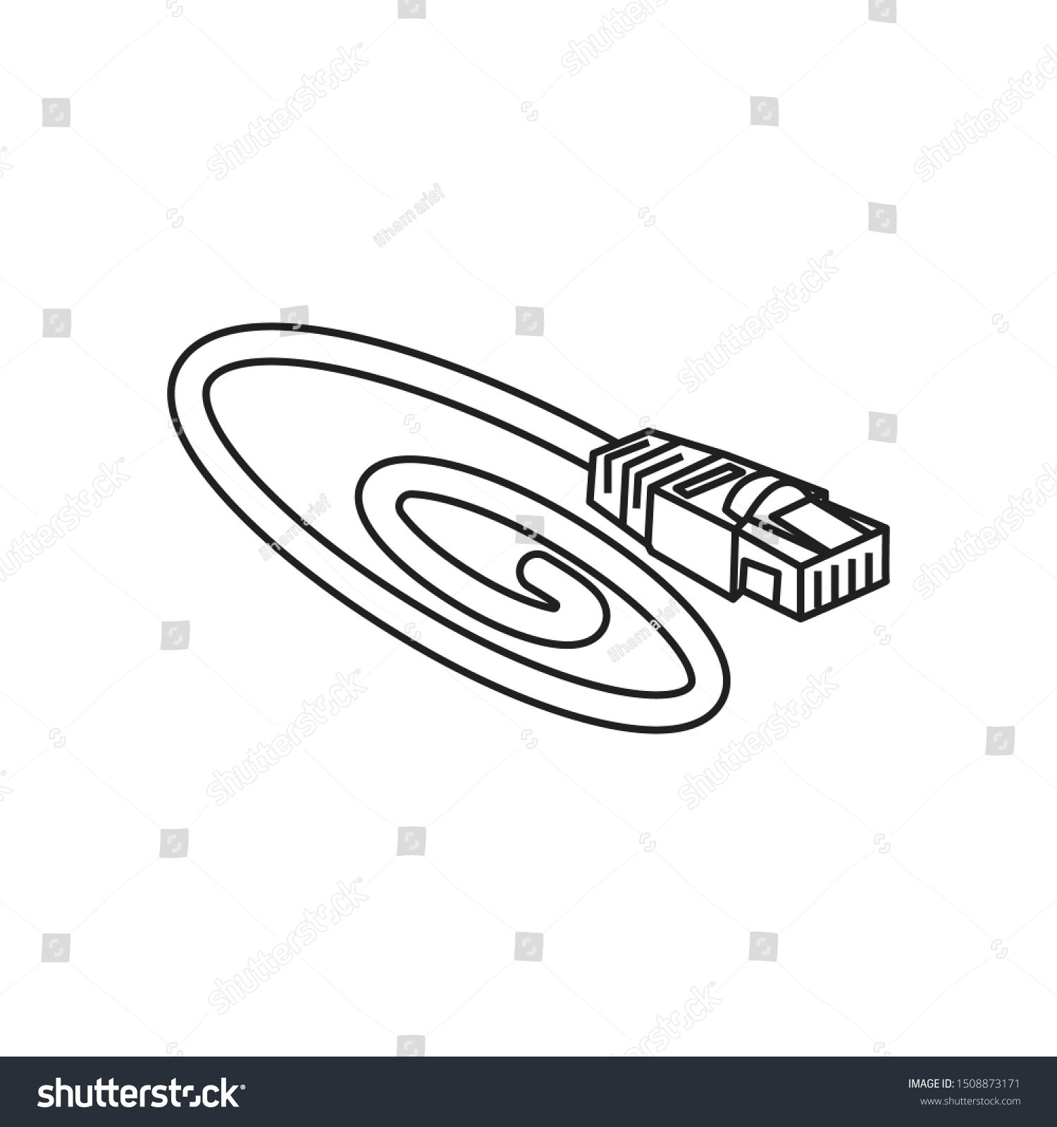 Lan Cable Network Internet Icon Outline Stock Vector (Royalty Free ...