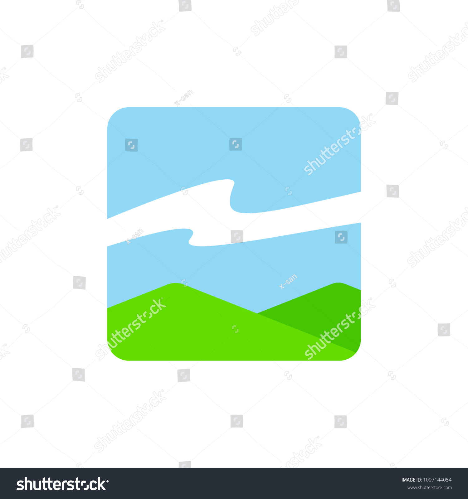 Land Vector Logo Stock Vector (Royalty Free) 1097144054