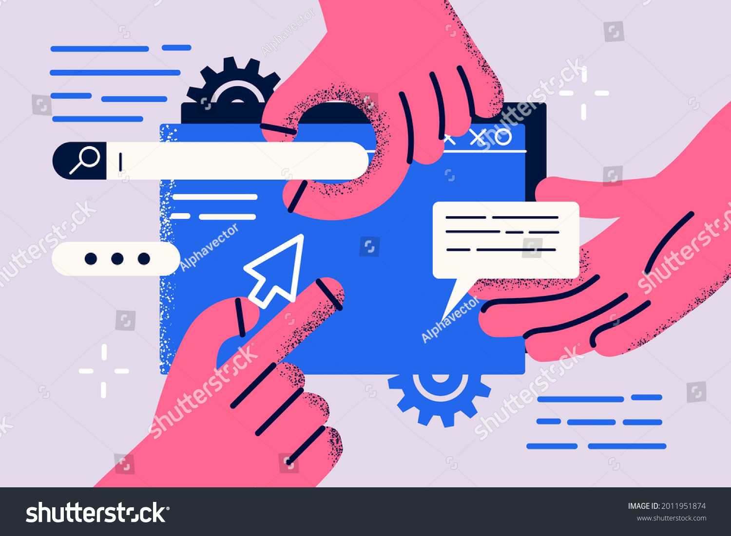 Landing Page Programming Research Concept Hands Stock Vector (Royalty ... Landing Page Programming Research Concept Hands Stock Vector (Royalty ...
