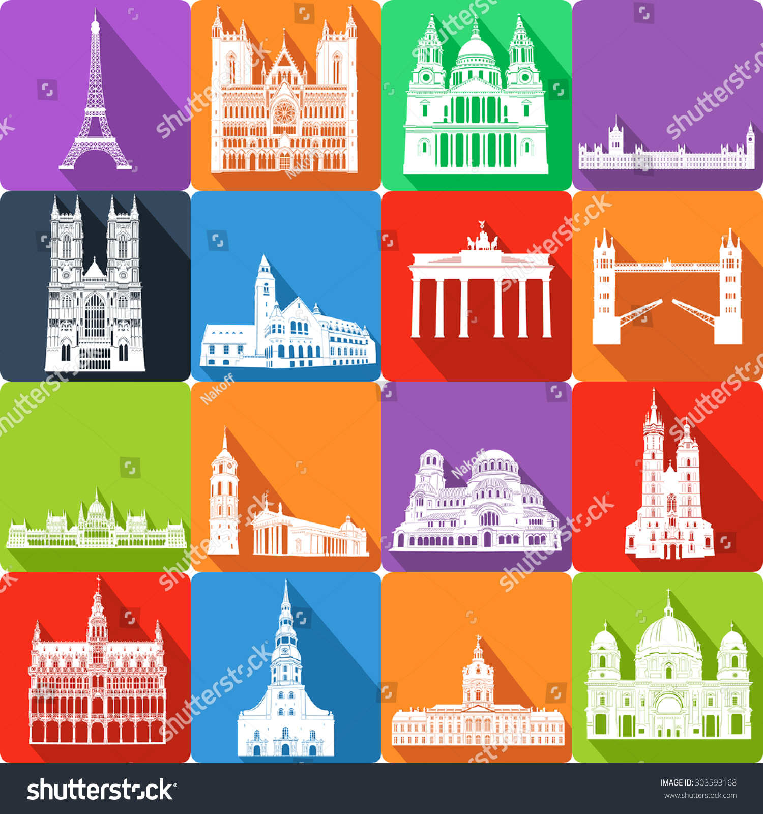 Landmarks Vector Illustration: стоковая векторная графика (без ...