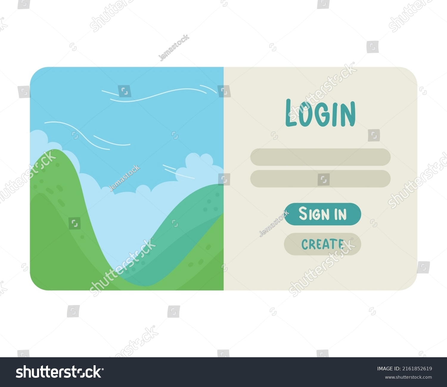 Landscape Access Login Template Icon Stock Vector (Royalty Free ...